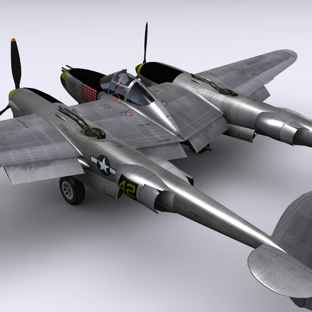 3d 3ds p-38 lightning fighter bong