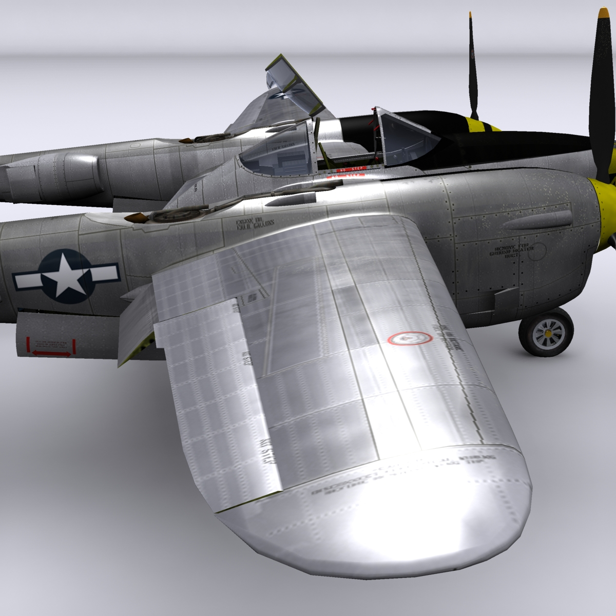 3d 3ds p-38 lightning fighter bong