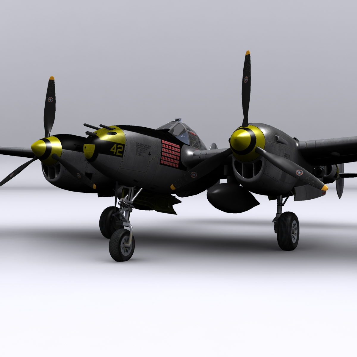 3d 3ds p-38 lightning fighter bong