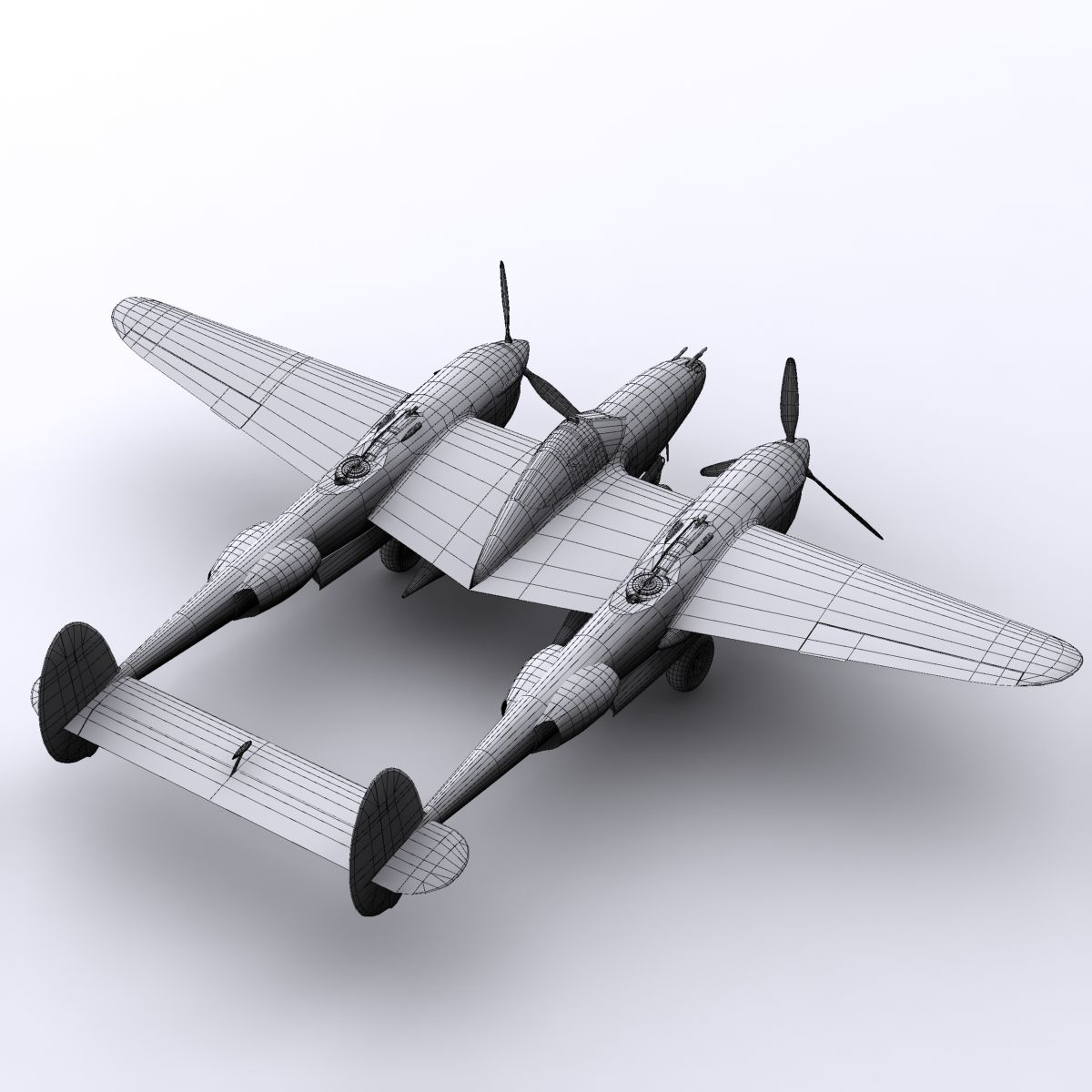 3d 3ds p-38 lightning fighter bong