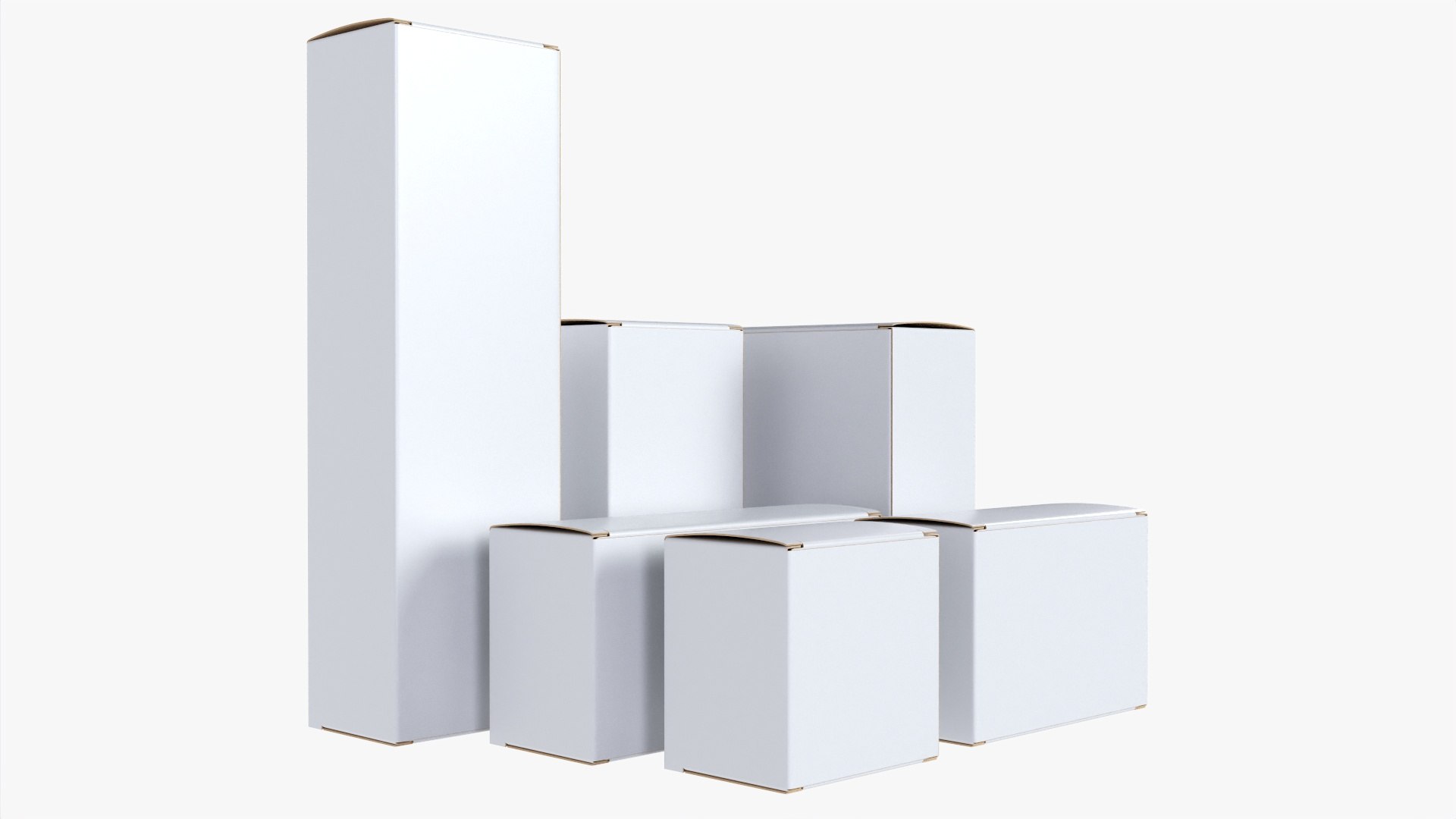 3D Paper Boxes Mockup Set 01 - TurboSquid 1842874
