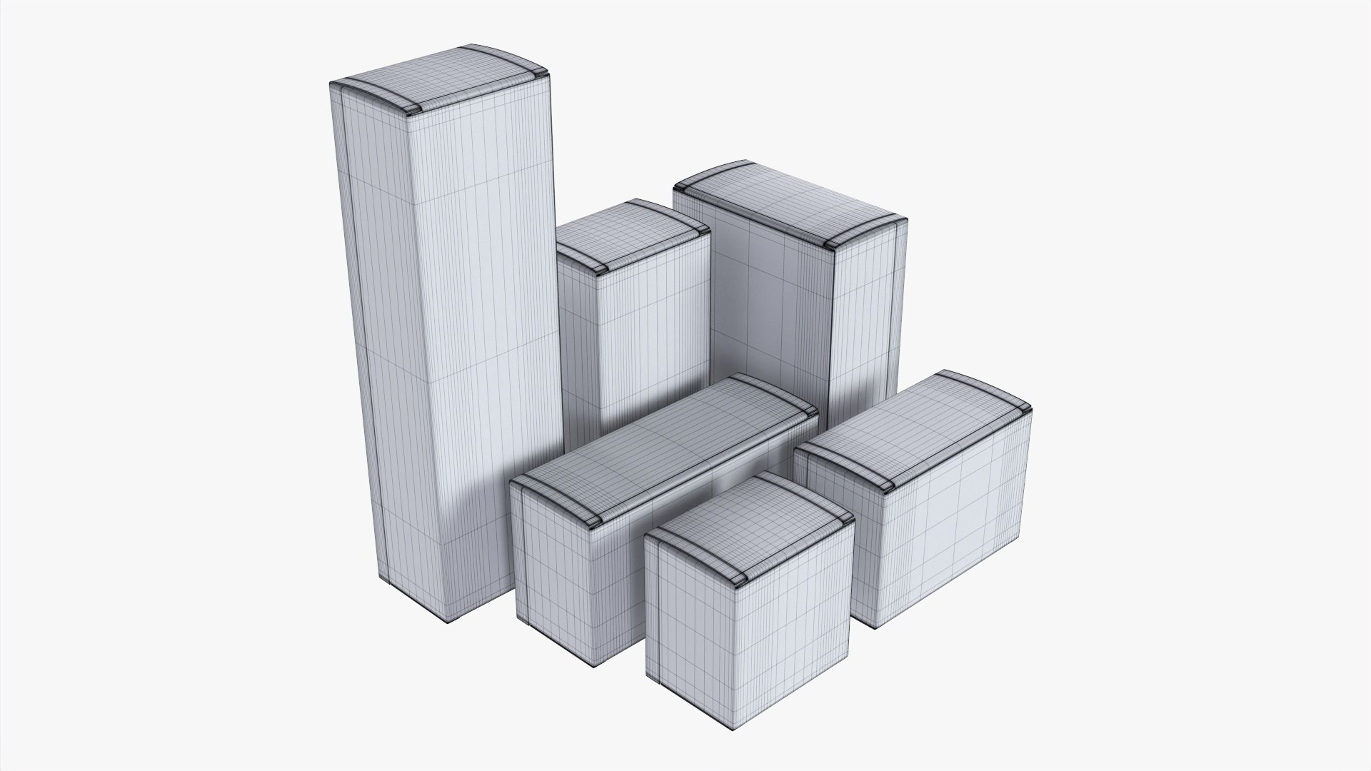 3D Paper Boxes Mockup Set 01 - TurboSquid 1842874