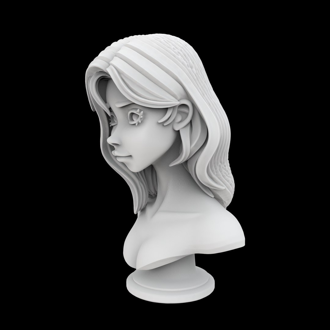 3D Anime Girl Bust 3D Print Model - TurboSquid 2475126