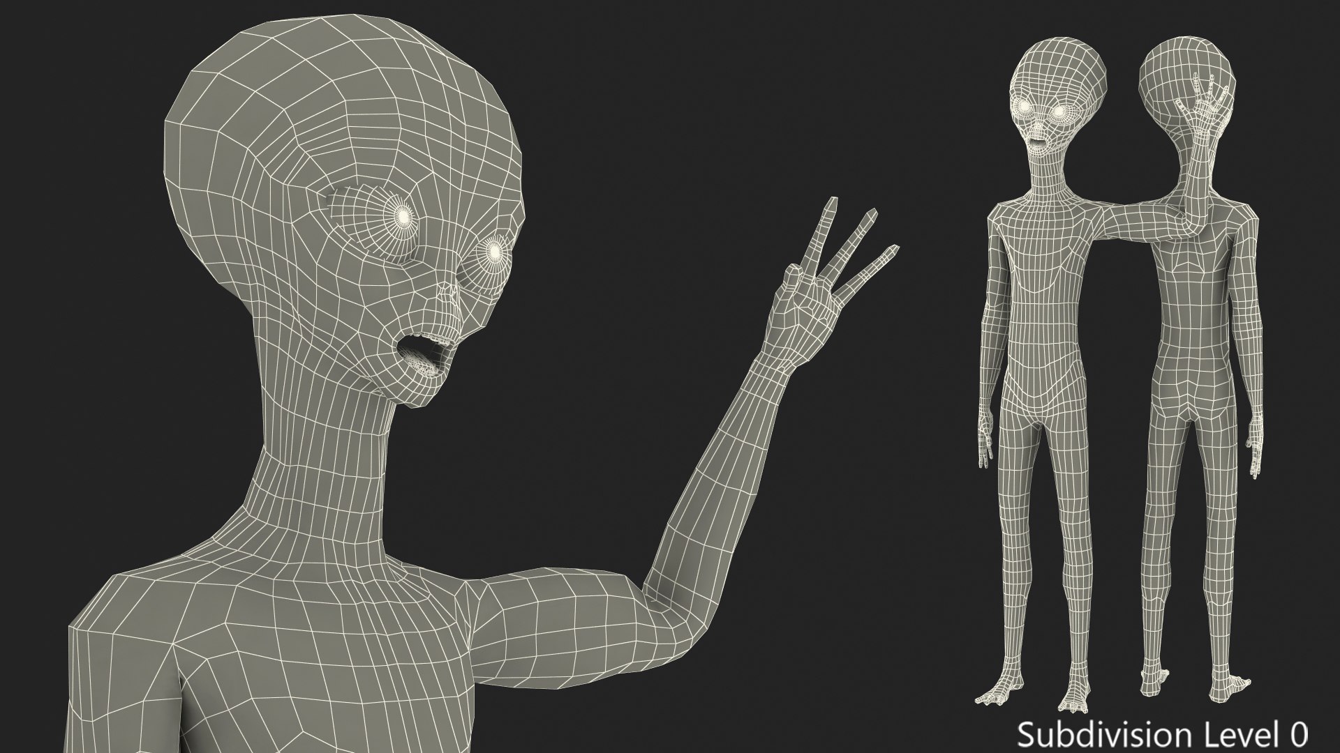 3D space alien greetings pose - TurboSquid 1604570