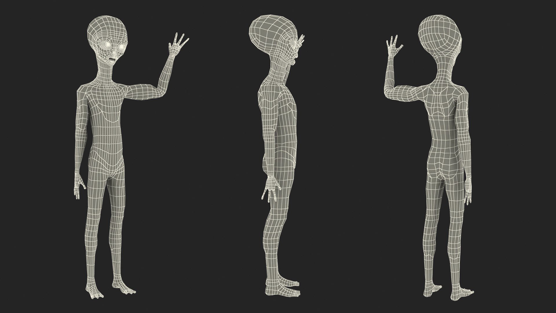3D space alien greetings pose - TurboSquid 1604570