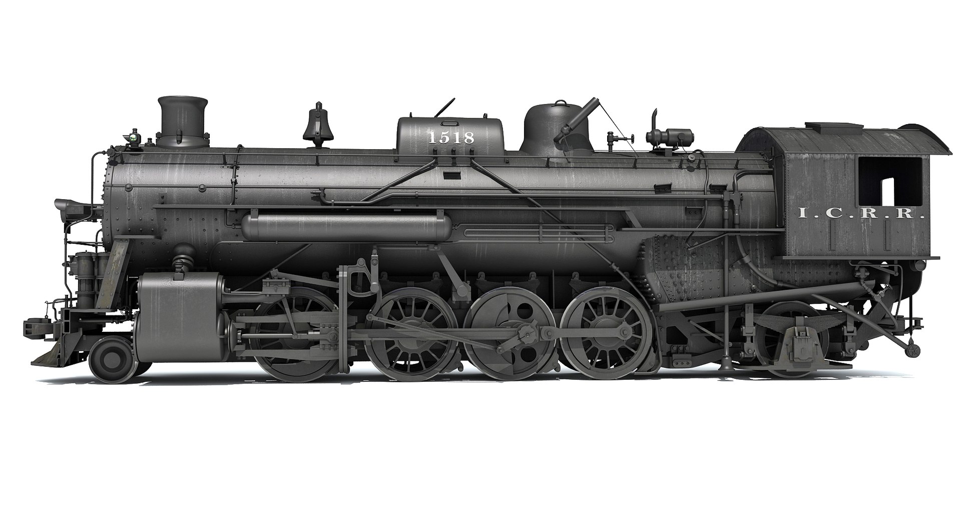 3d model steam locomotive modeled