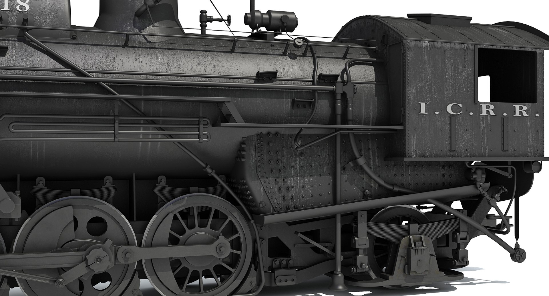 3d model steam locomotive modeled