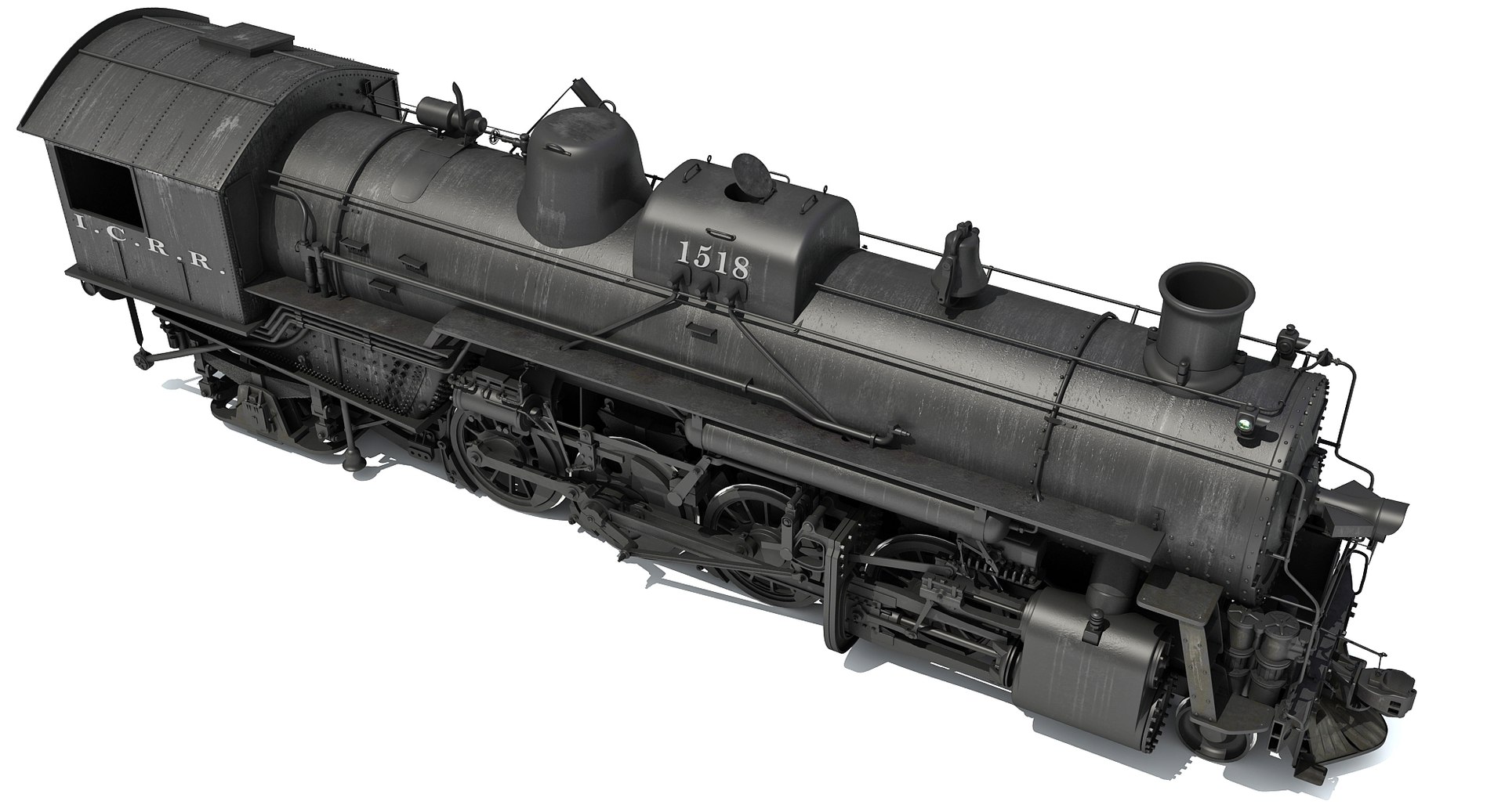 3d model steam locomotive modeled