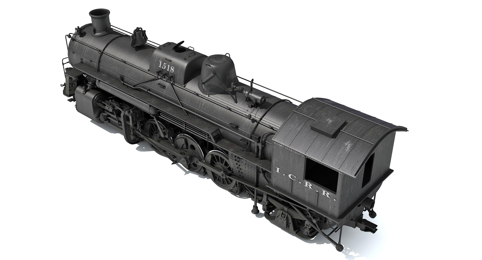 3d model steam locomotive modeled