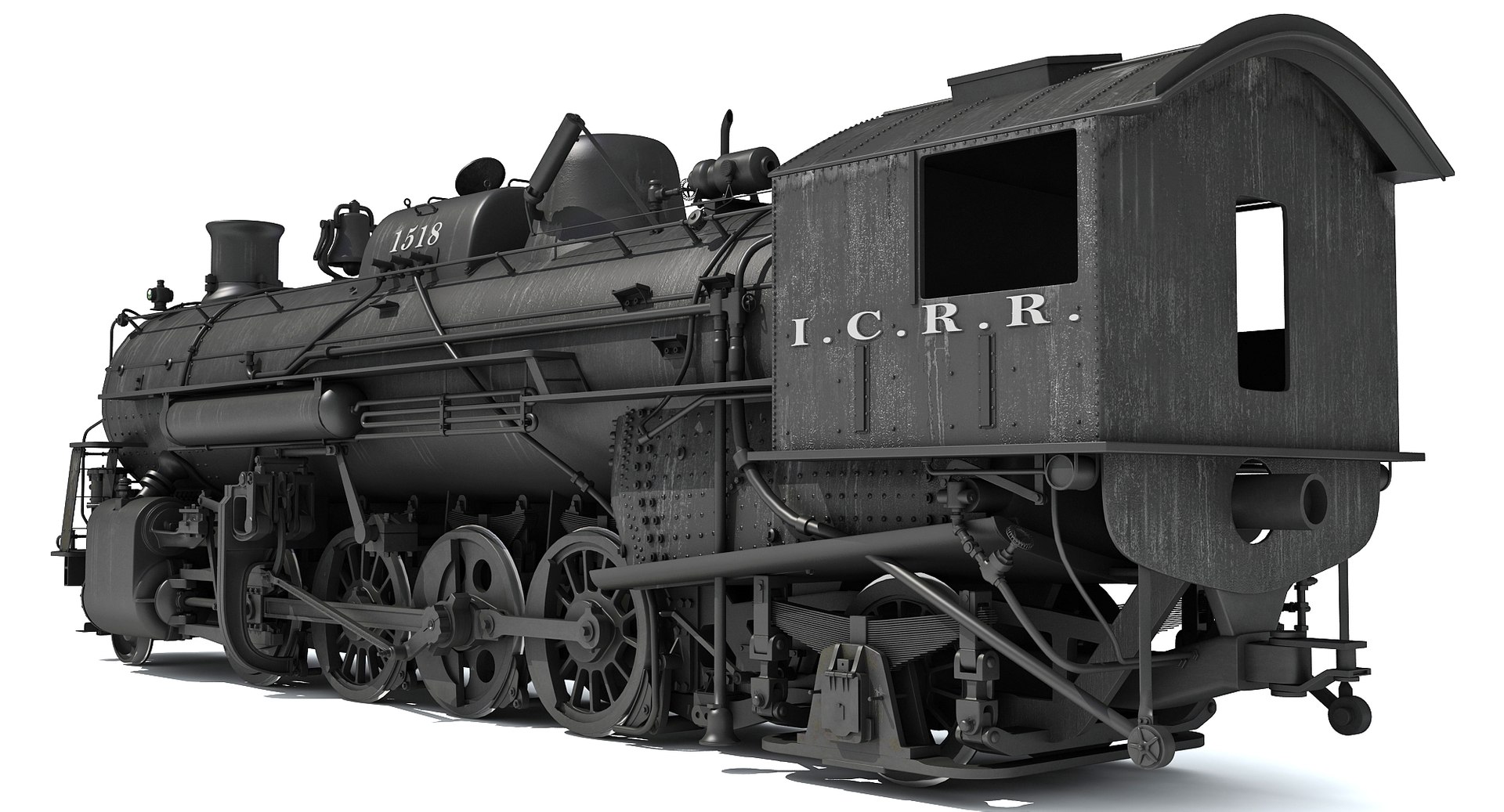 3d model steam locomotive modeled