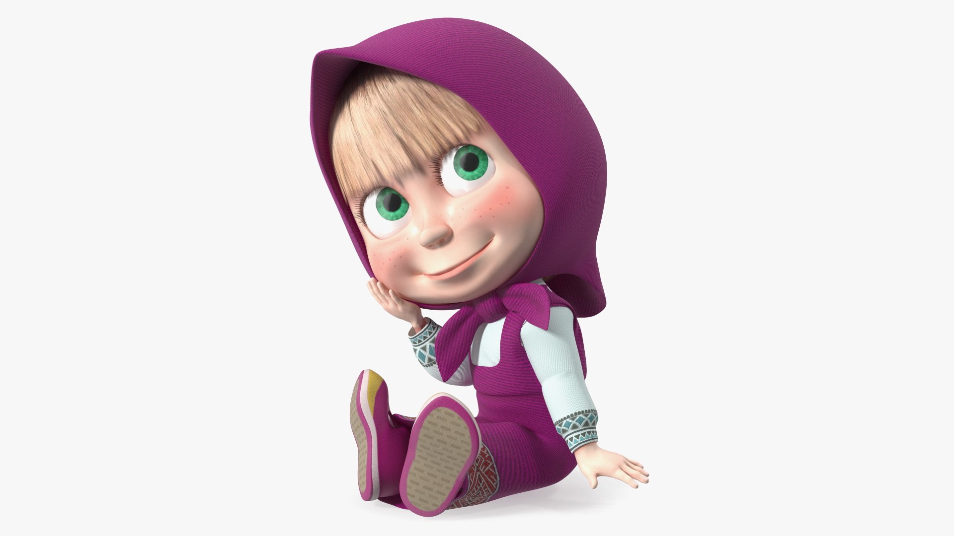 Masha from Masha and the Bear Sitting Pose 3D model - TurboSquid 2119159