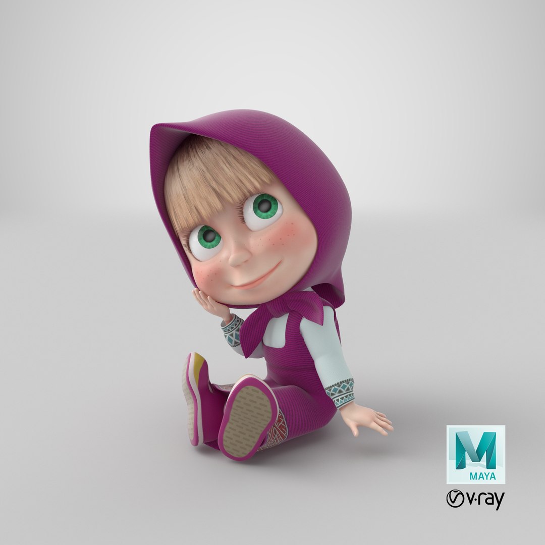 Masha From Masha And The Bear Sitting Pose 3D Model - TurboSquid 2119159