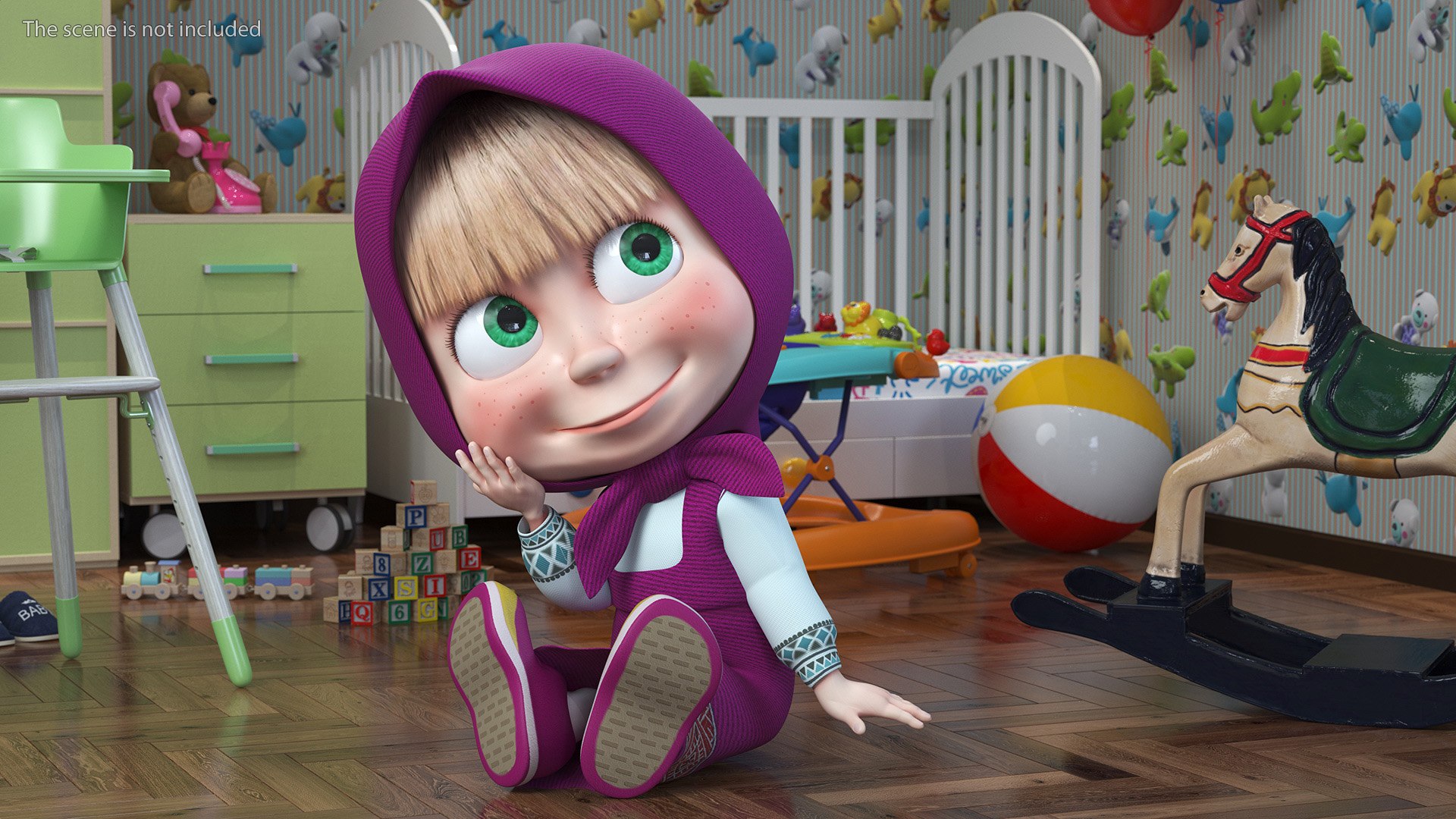 Masha From Masha And The Bear Sitting Pose 3D Model - TurboSquid 2119159