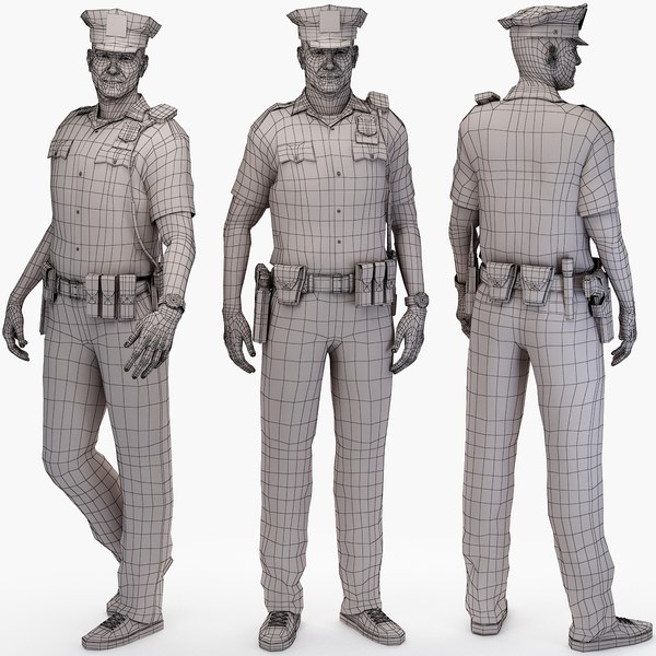 police officer 3d max