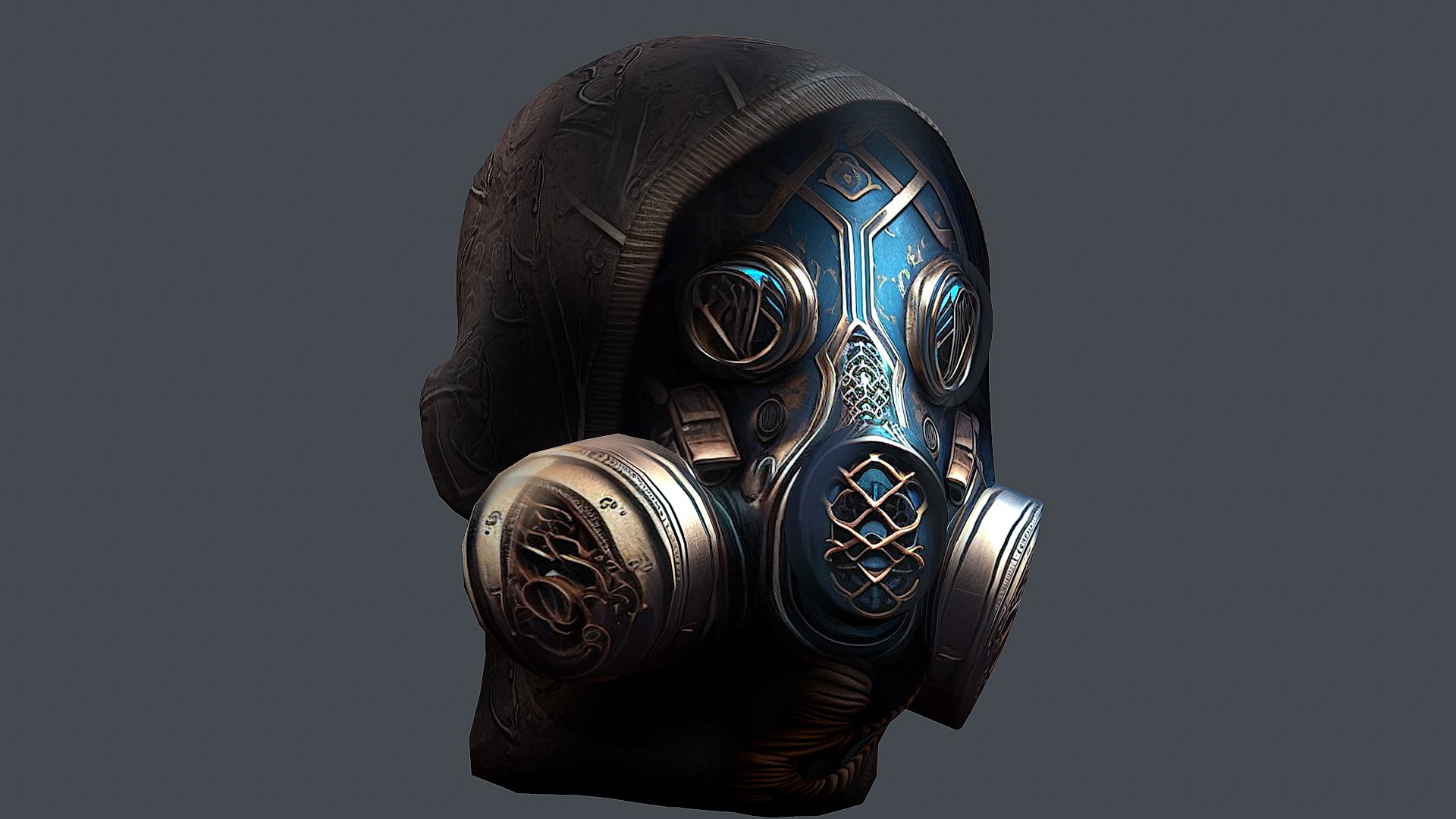 3D Gas Mask Helmet Military Combat Model - TurboSquid 2028740