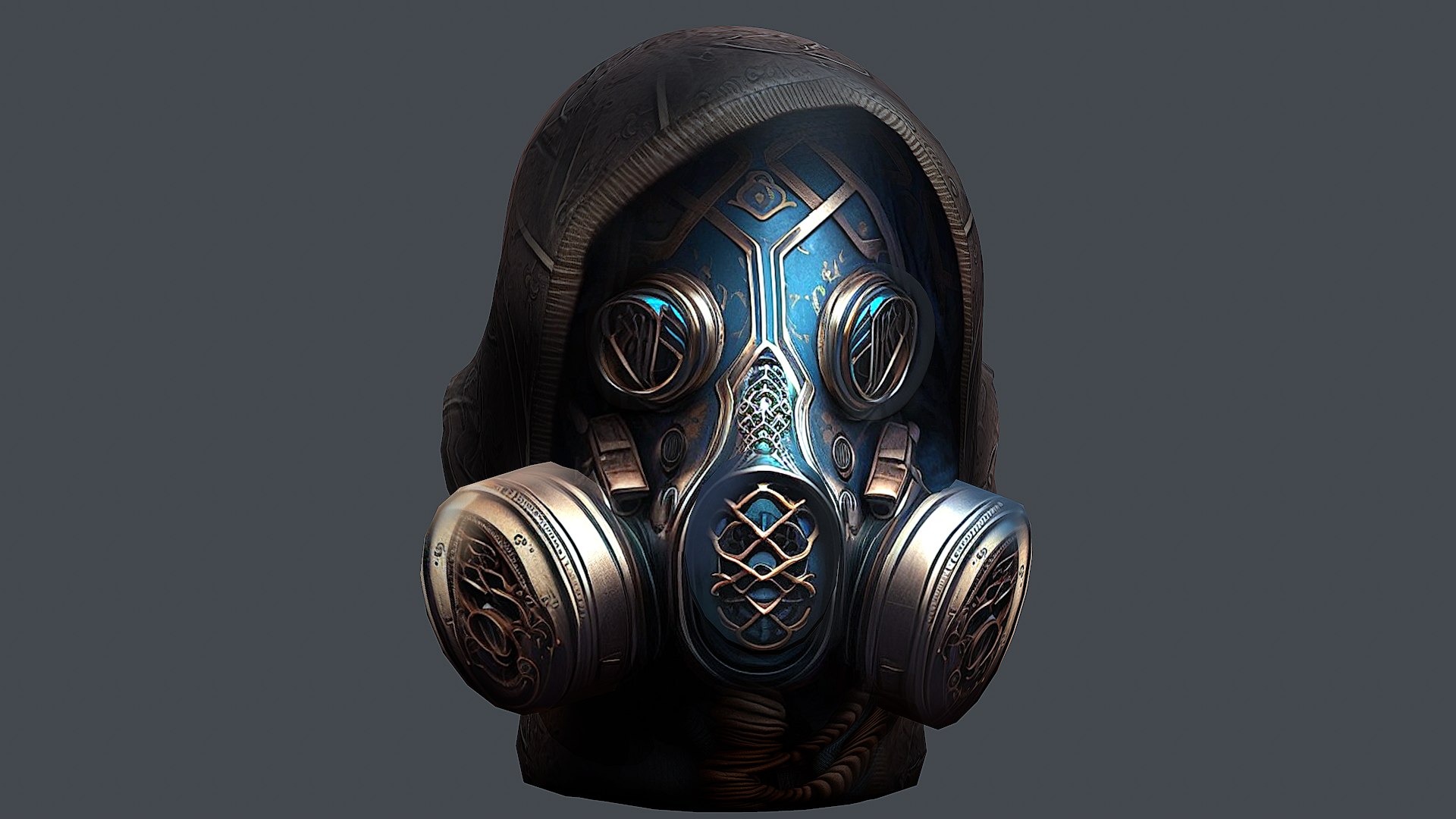 3D Gas Mask Helmet Military Combat Model - TurboSquid 2028740