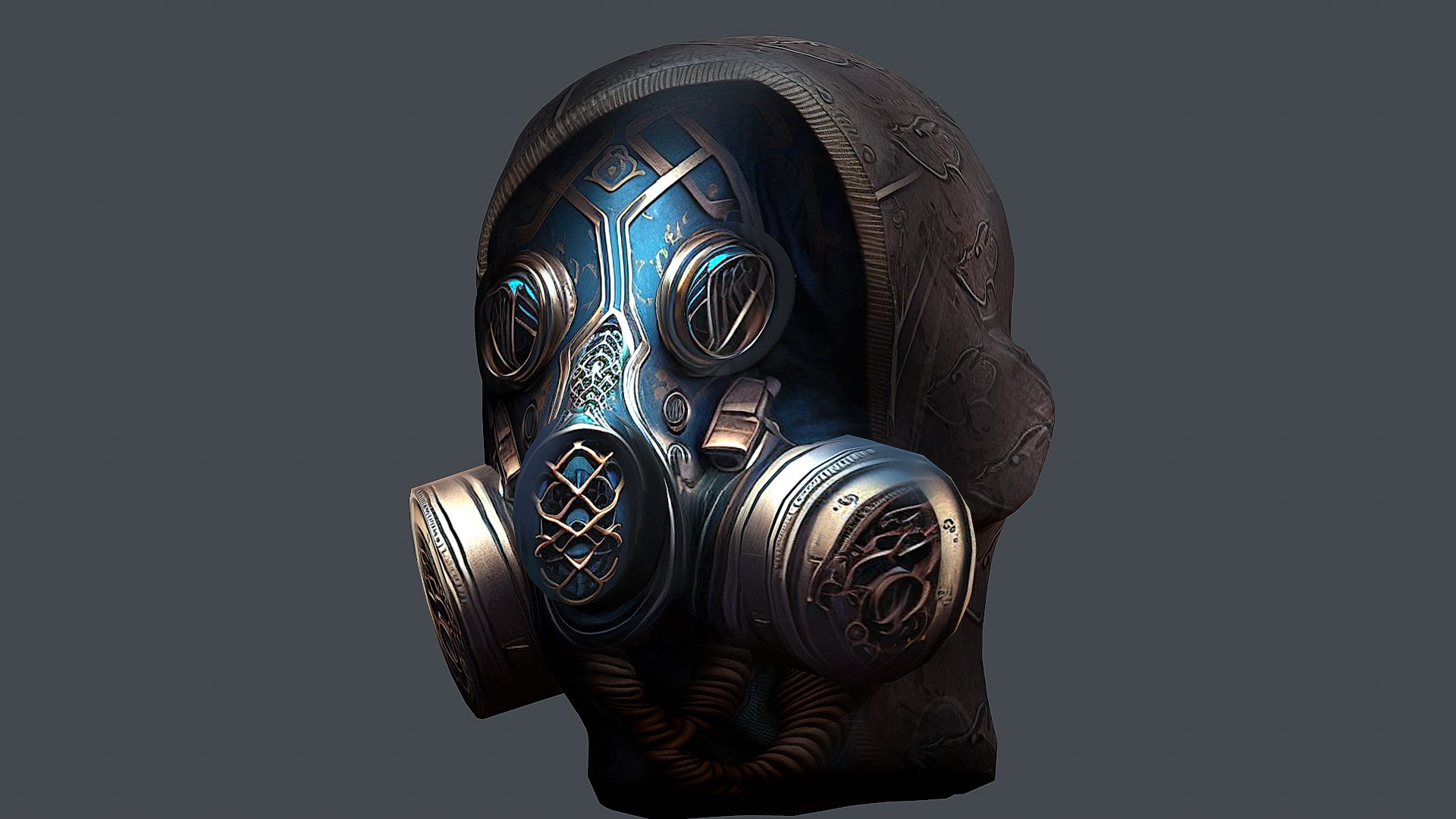 3D Gas Mask Helmet Military Combat Model - TurboSquid 2028740