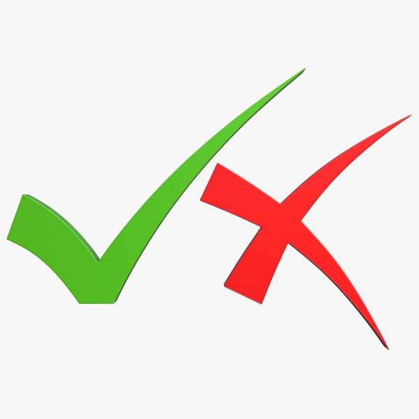 modelo 3d Símbolo de verificación y cruz - TurboSquid 1978745