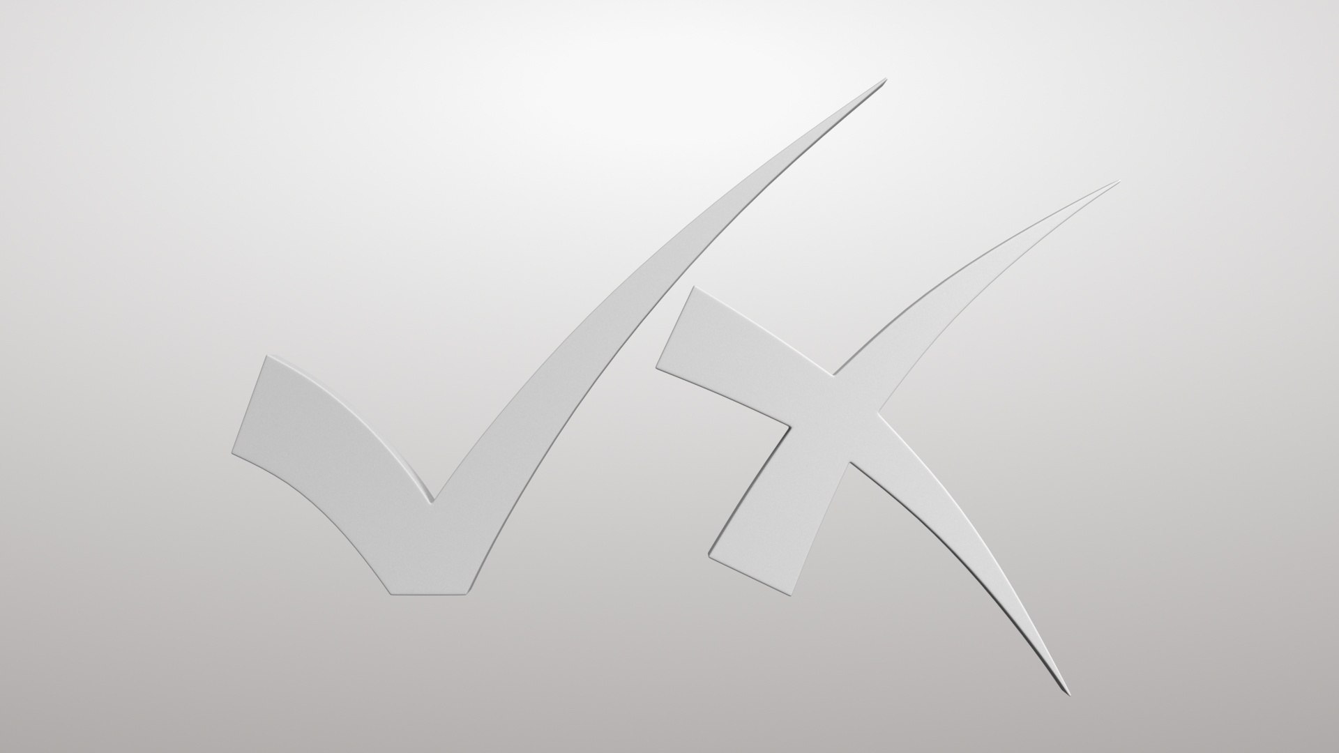 3D Symbol Check And Cross Model - TurboSquid 1978745