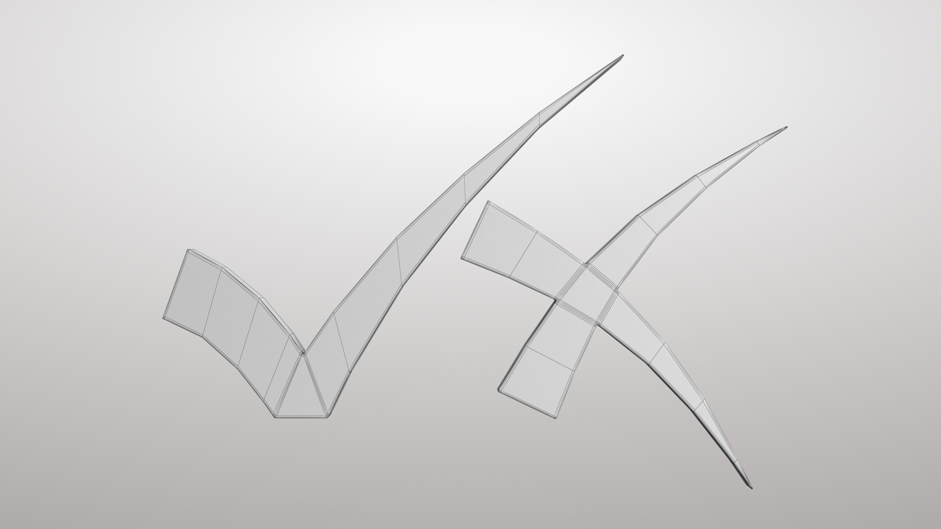 3D Symbol Check And Cross Model - TurboSquid 1978745