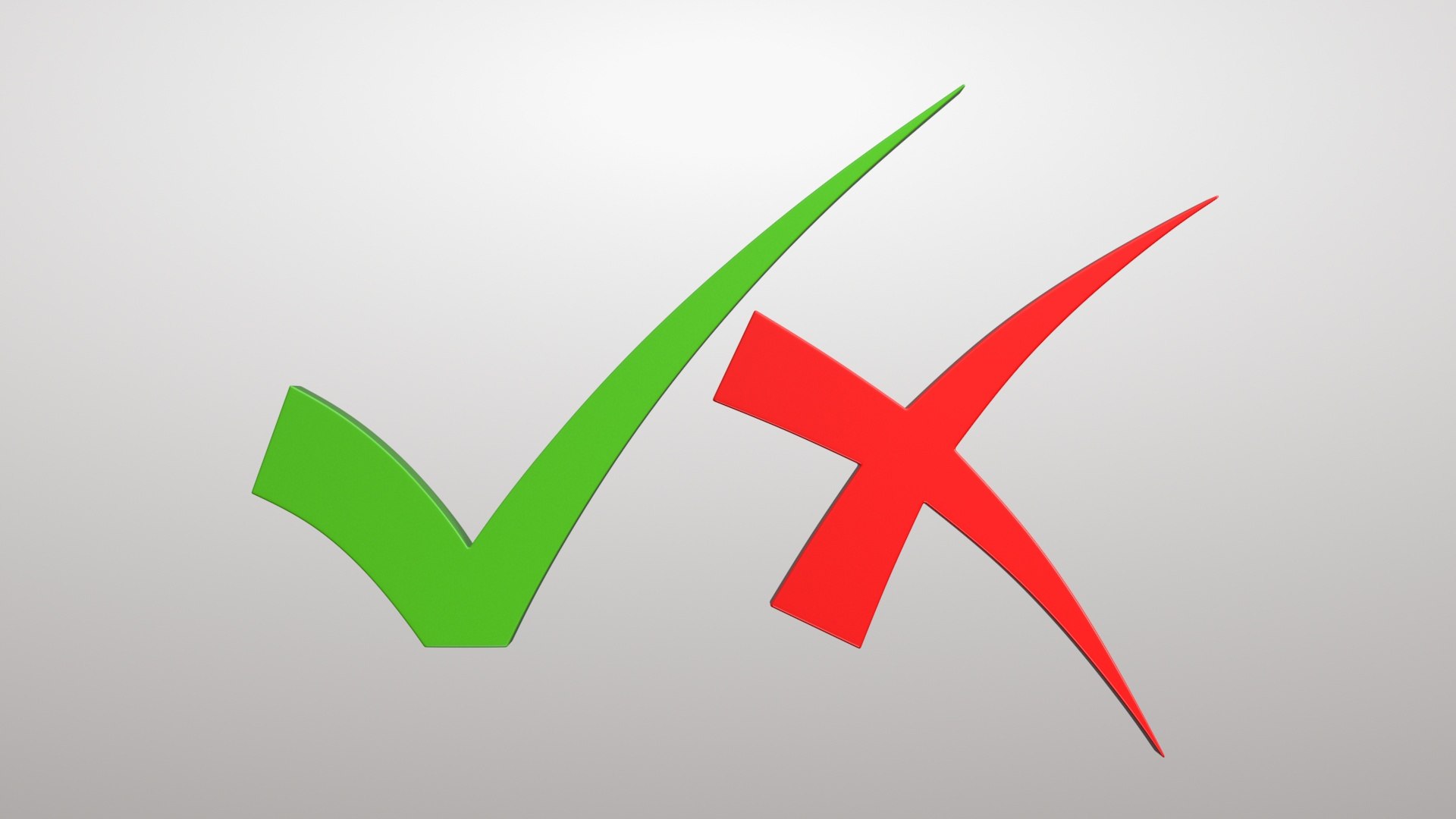 3D Symbol Check And Cross Model - TurboSquid 1978745