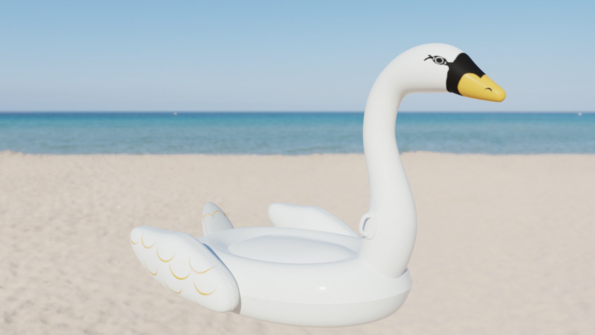 3D swan inflatable toy model - TurboSquid 1612385
