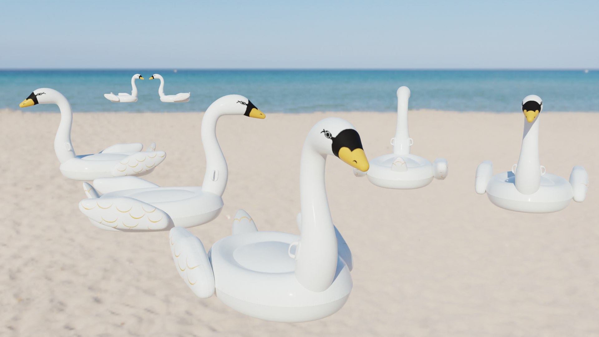 3D swan inflatable toy model - TurboSquid 1612385