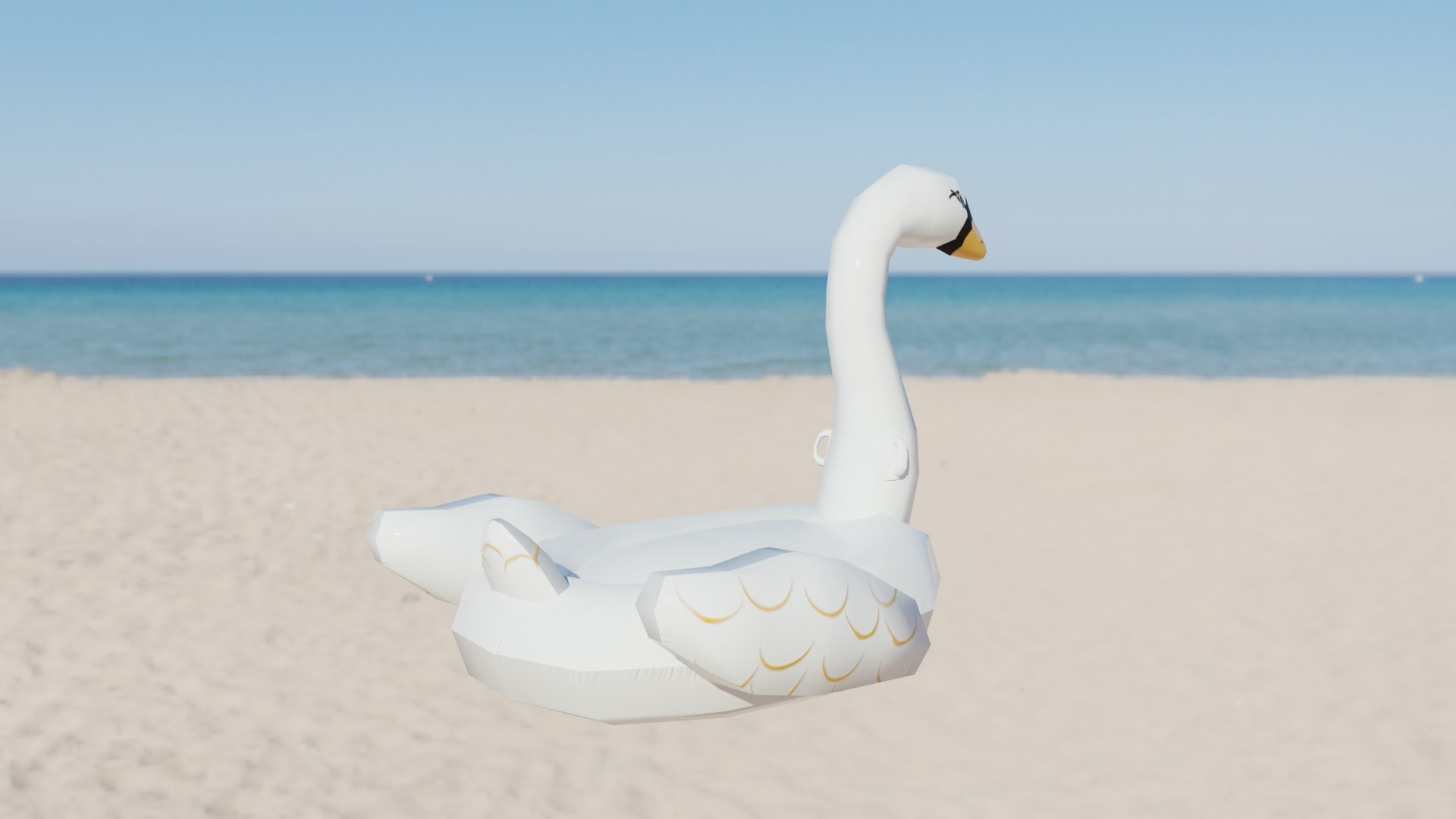 3D swan inflatable toy model - TurboSquid 1612385