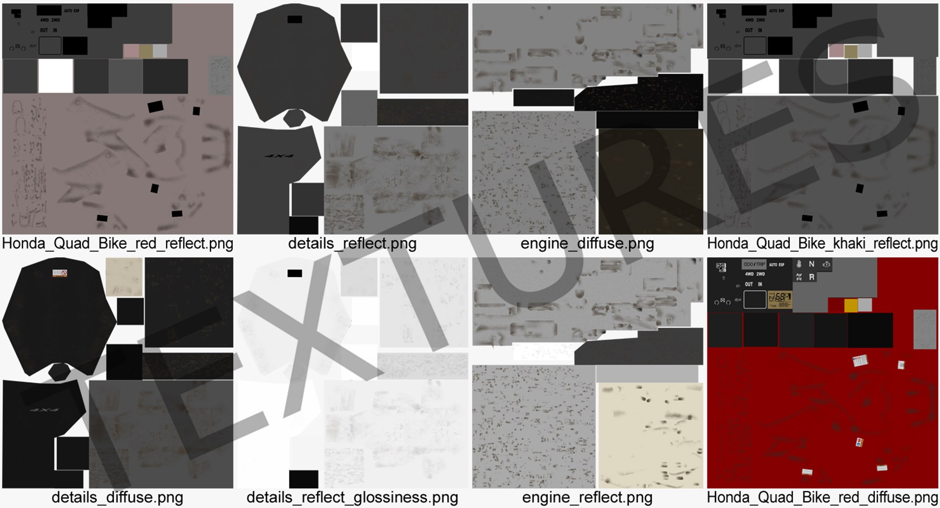 atv bike generic rigged 3d model