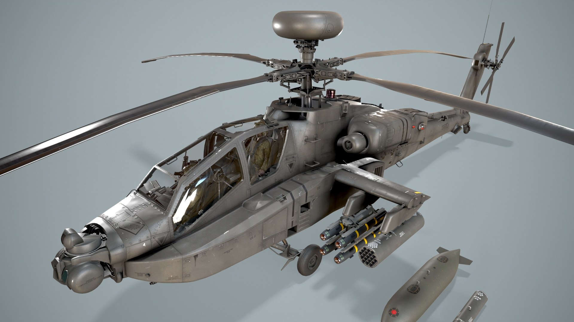 Apache AH-64D US Army Basic Animation model - TurboSquid 2064047