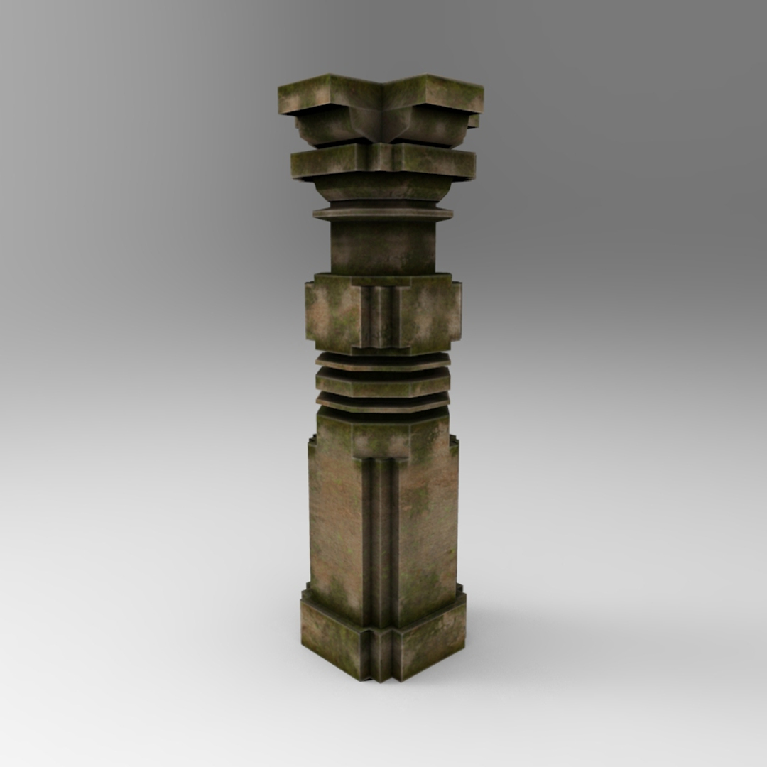 3d Stone Pillar 3 Model