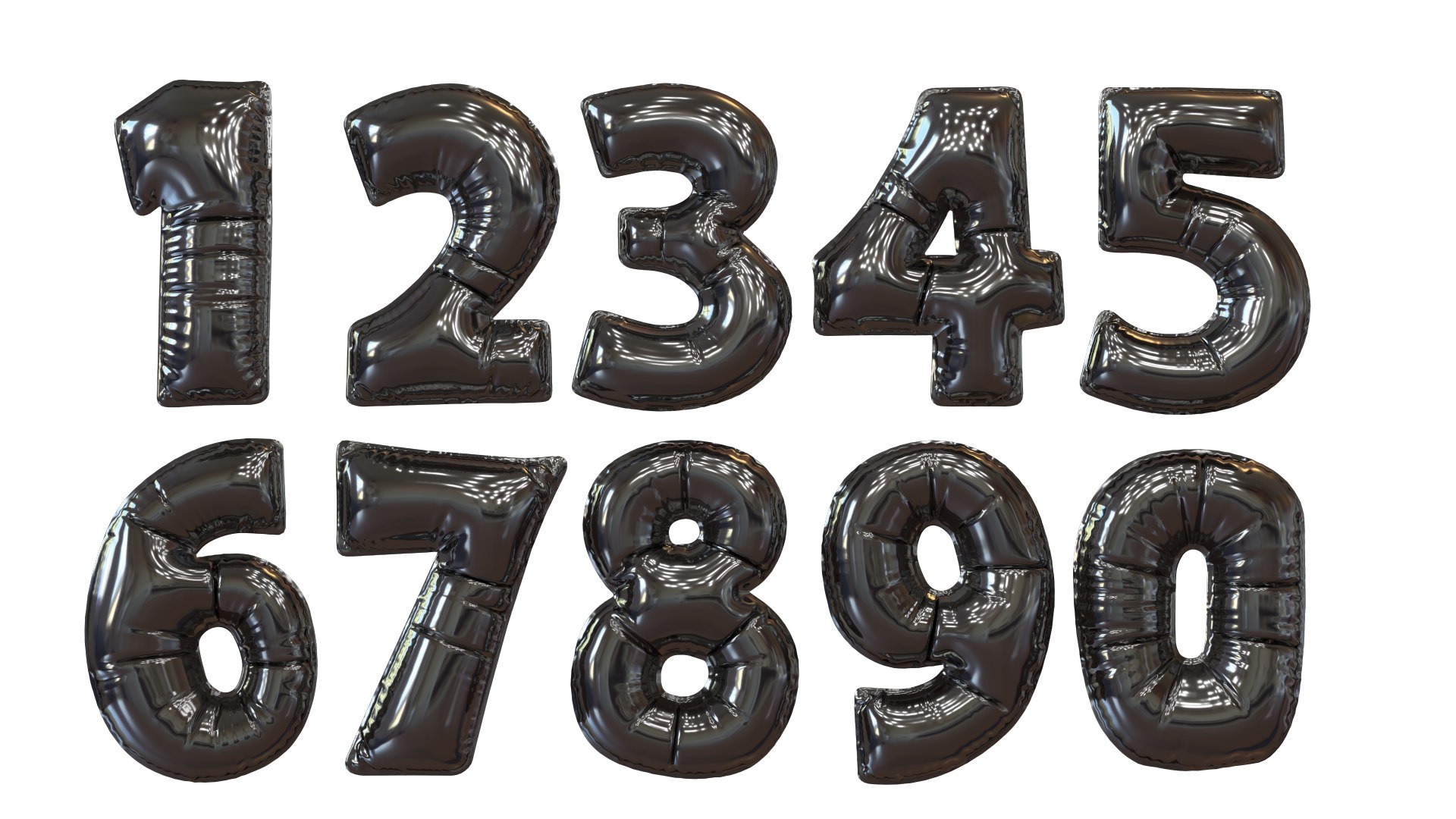Balloon Numbers 3D Model - TurboSquid 2178123