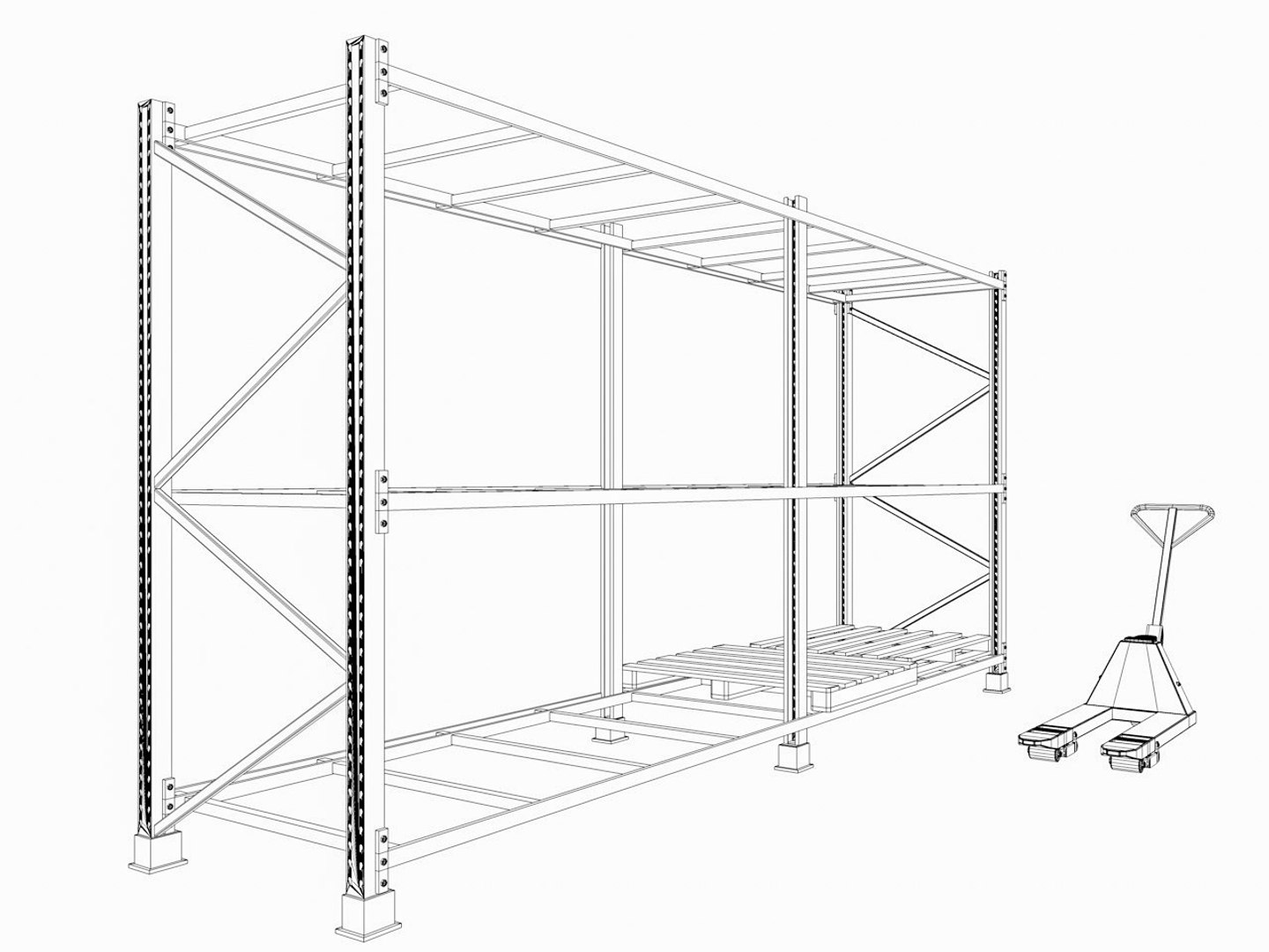 3D Pallet Rack Model - TurboSquid 2291305