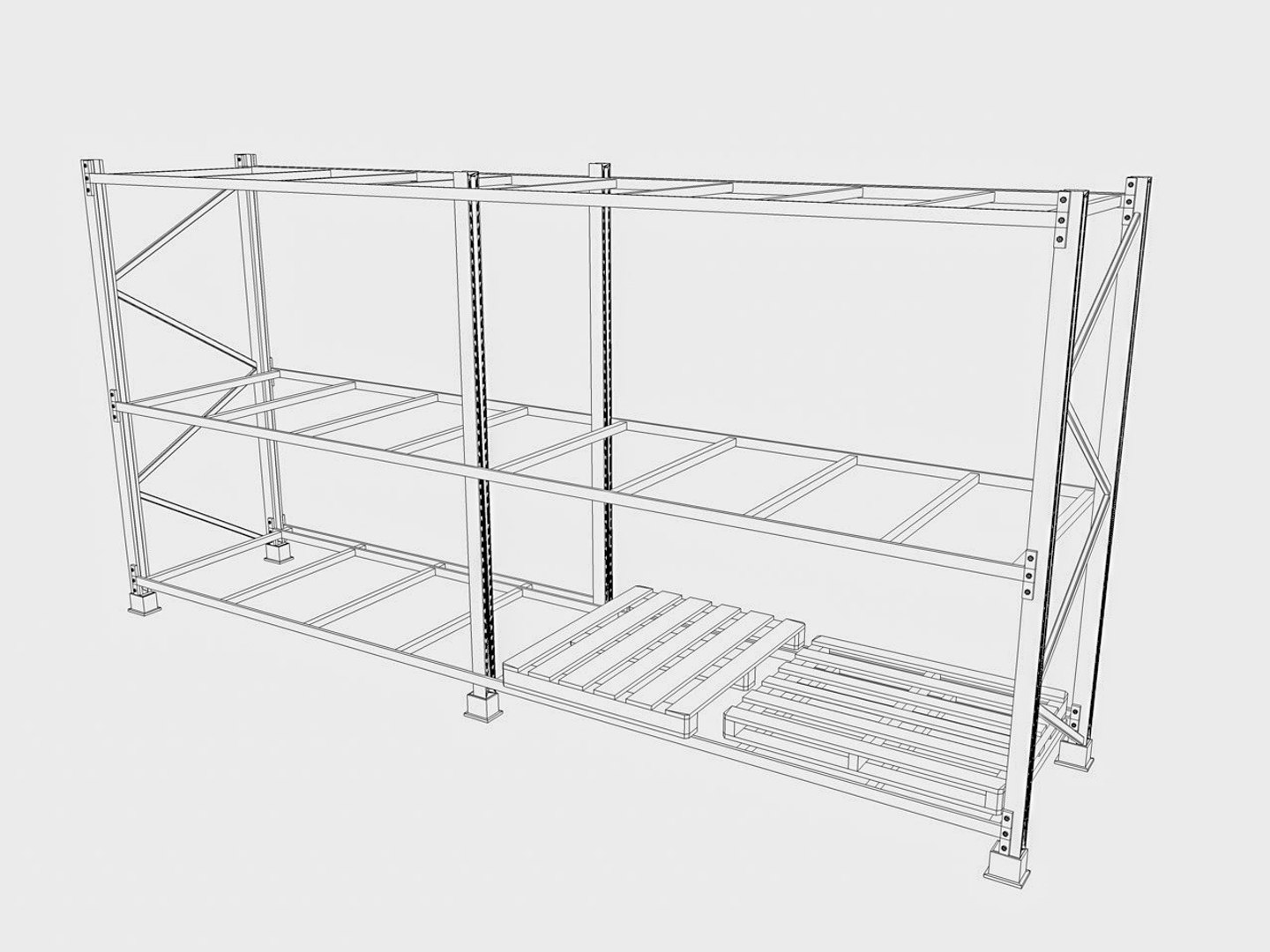3D Pallet Rack Model - TurboSquid 2291305