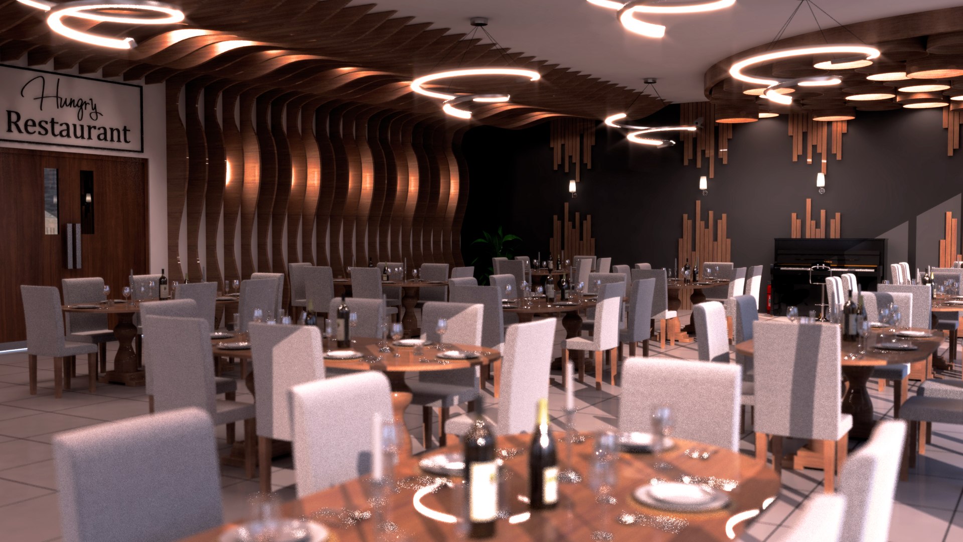 Restaurant Interior 3D Model - TurboSquid 2072808