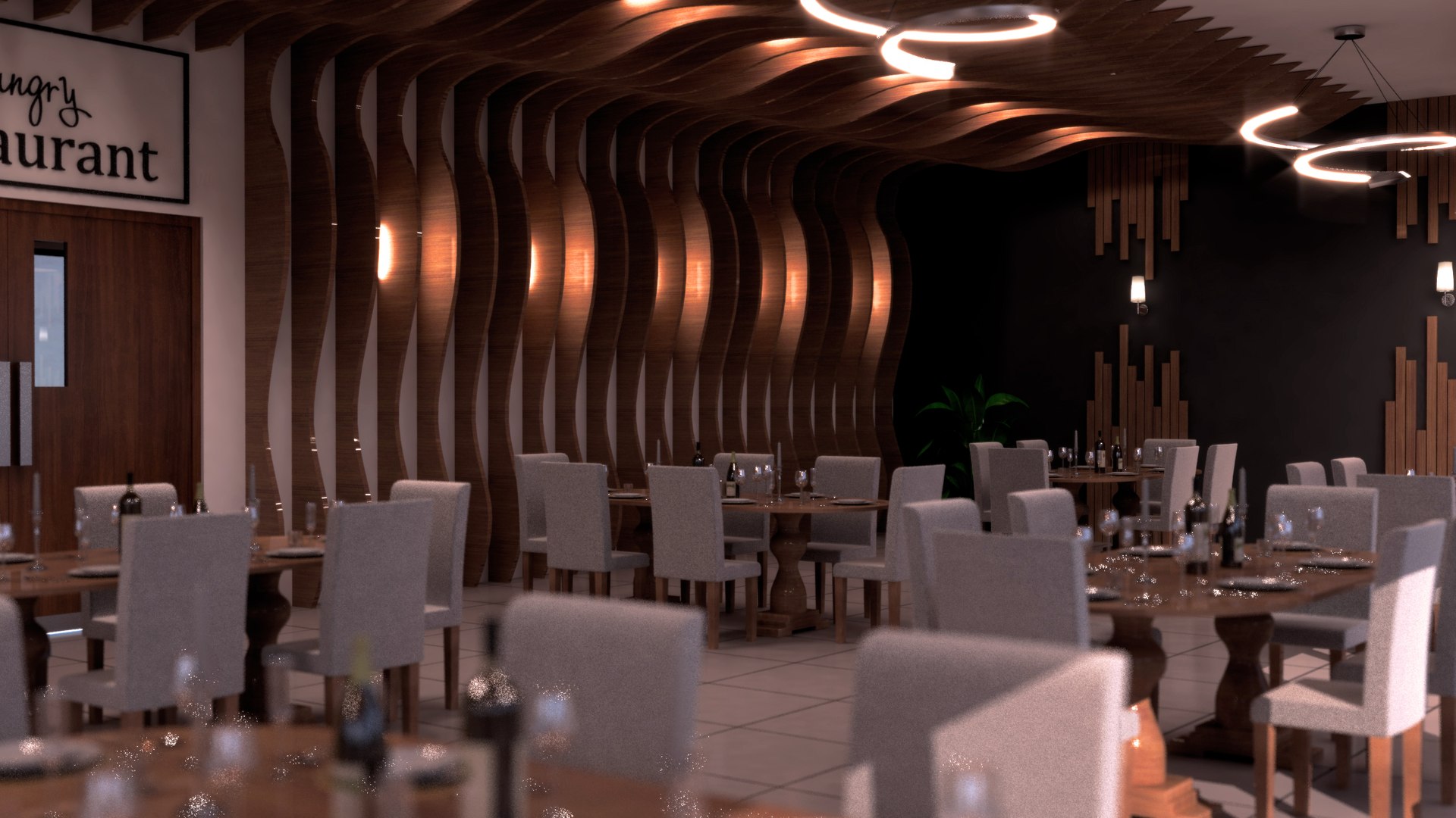 Restaurant Interior 3D Model - TurboSquid 2072808