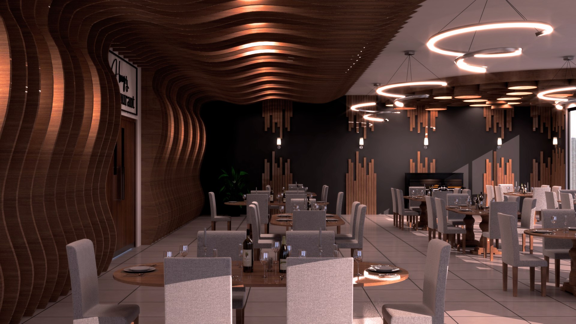 Restaurant Interior 3D Model - TurboSquid 2072808