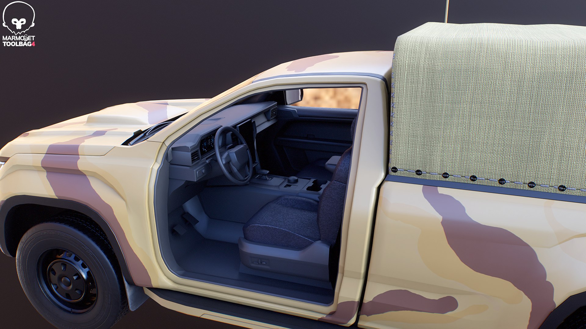 Generic Military Tactical Pickup Desert Camo Model - TurboSquid 2323320