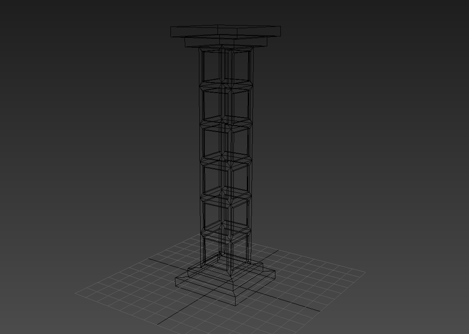 3d Engraved Stone Column Model