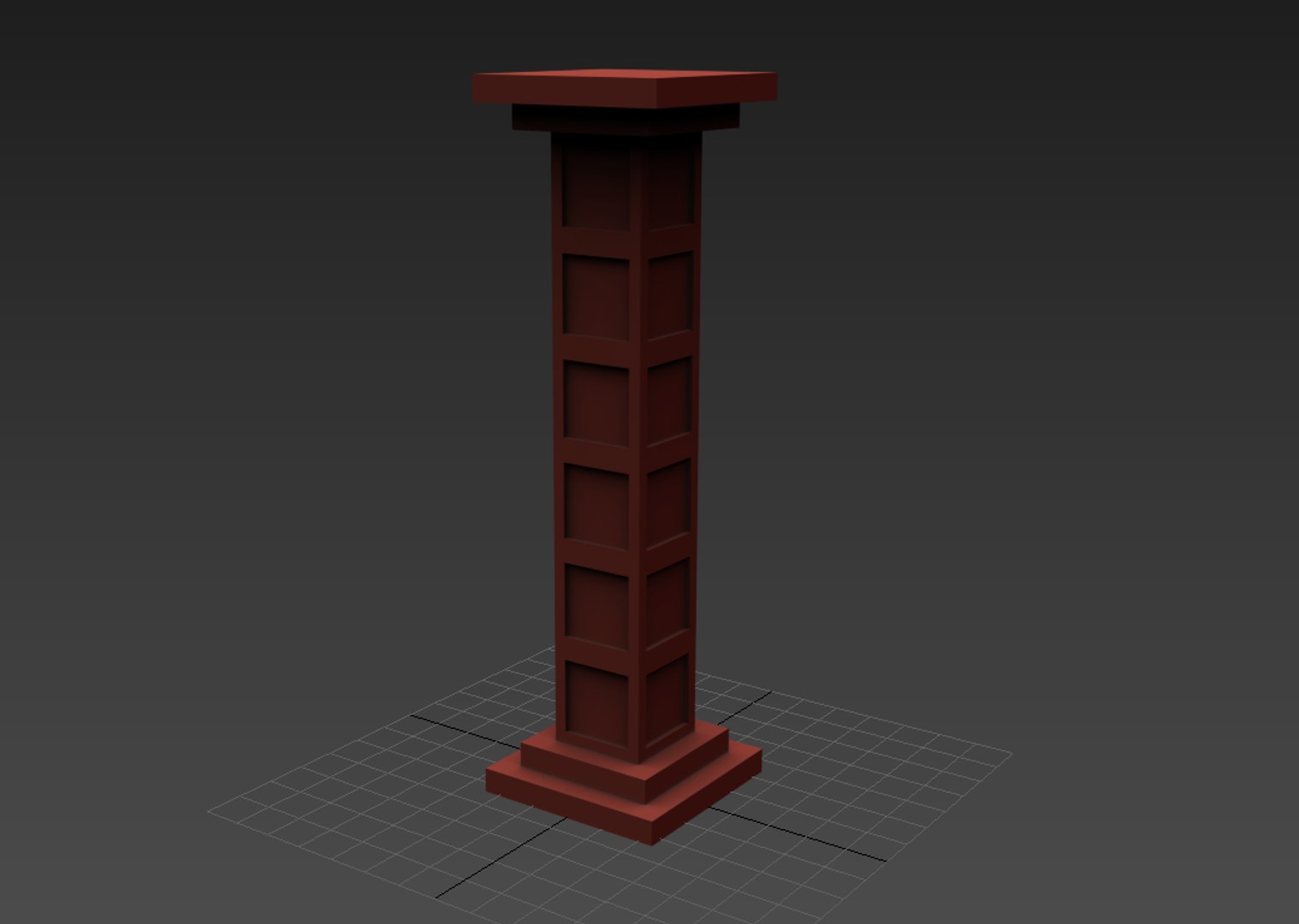 3d Engraved Stone Column Model