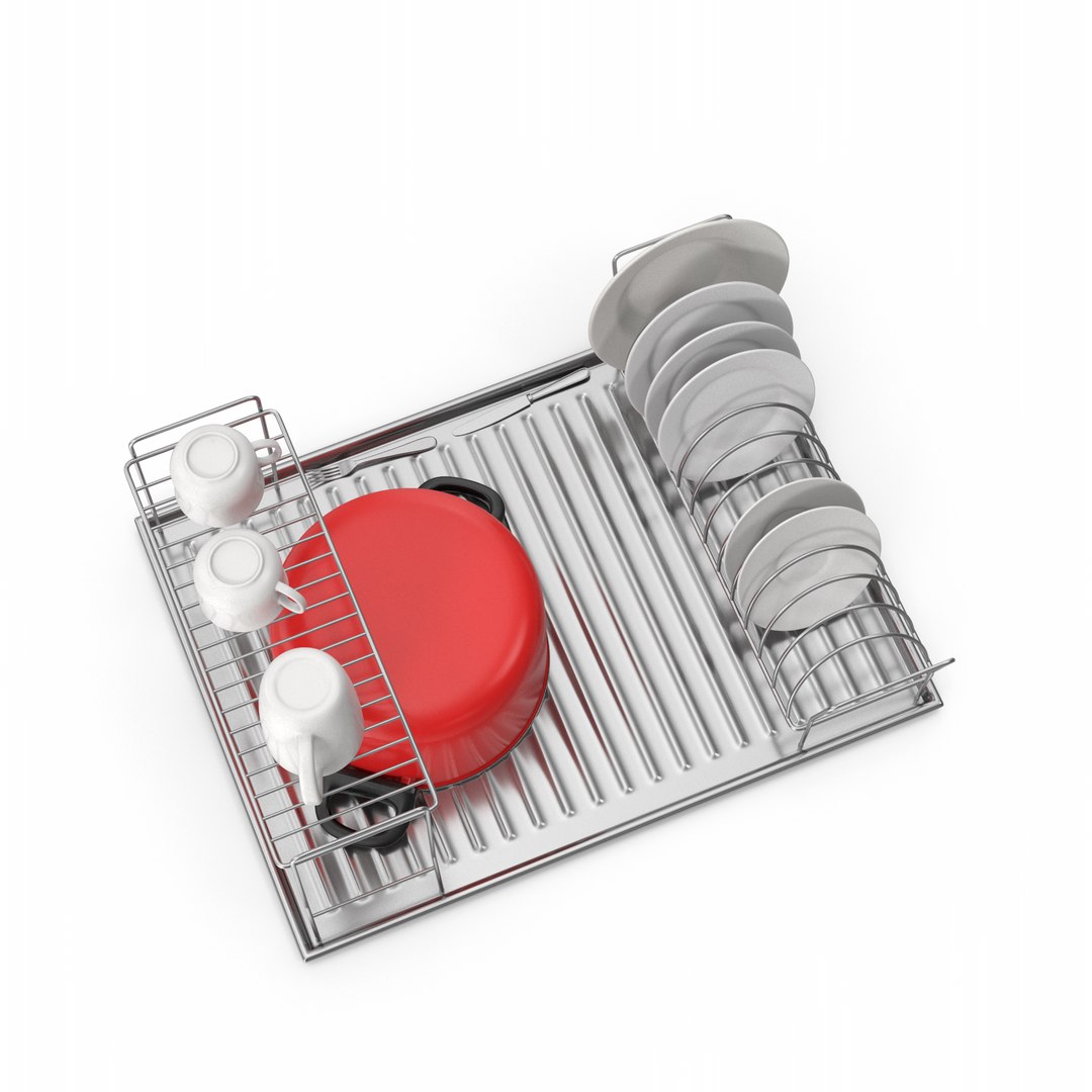 3D Dish Drainer Set - TurboSquid 2025675