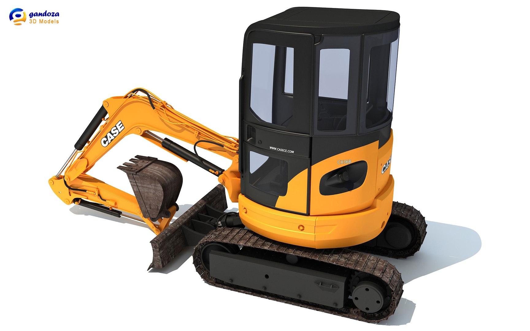 Mini Case Excavator 3d Model