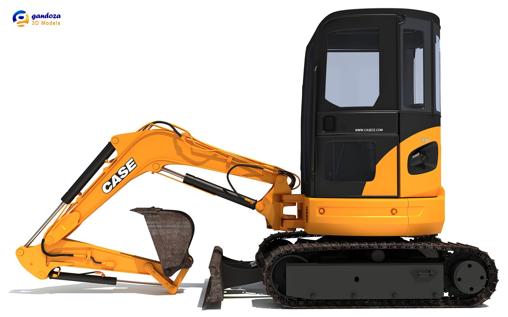 Mini Case Excavator 3d Model