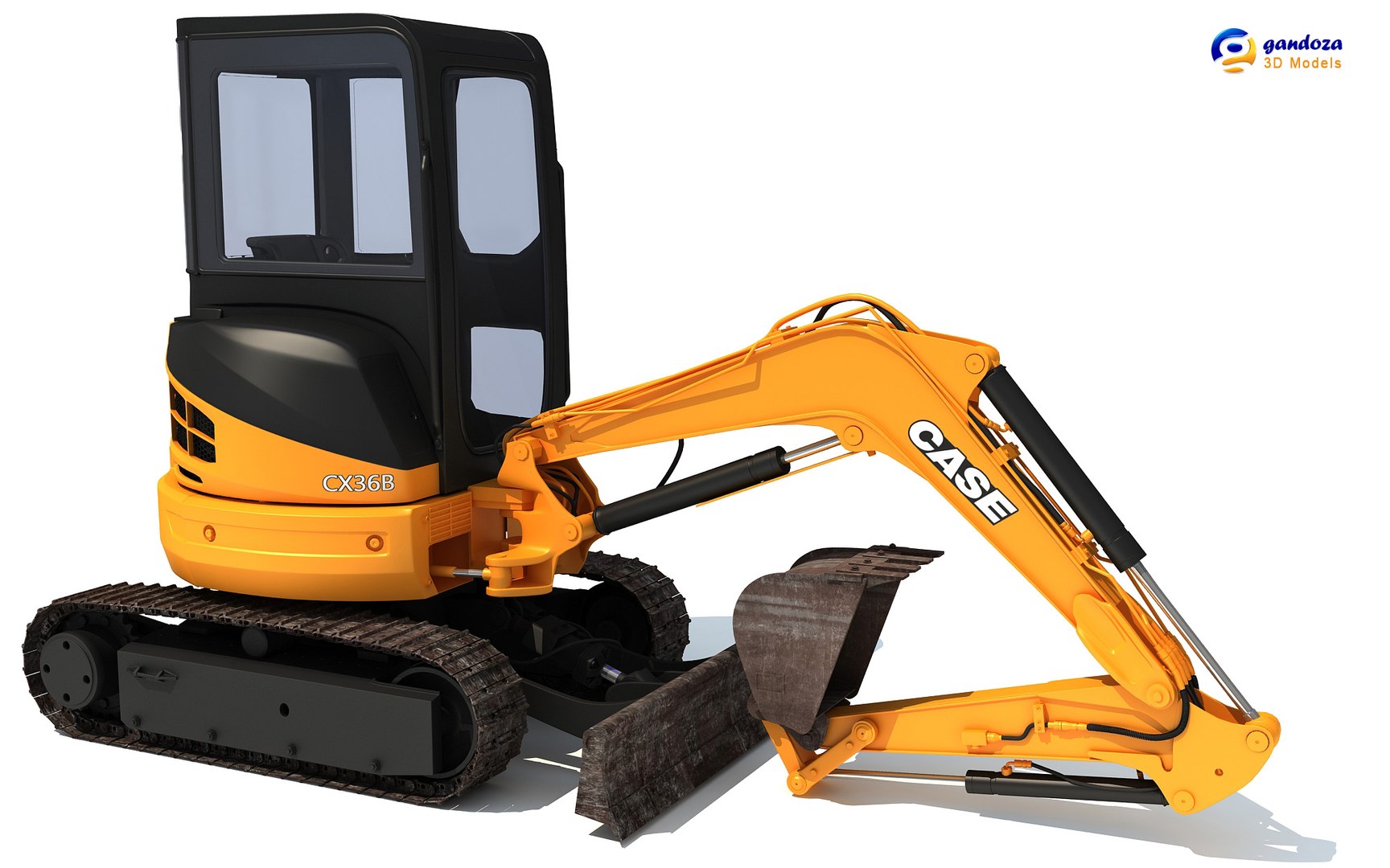 Mini Case Excavator 3d Model