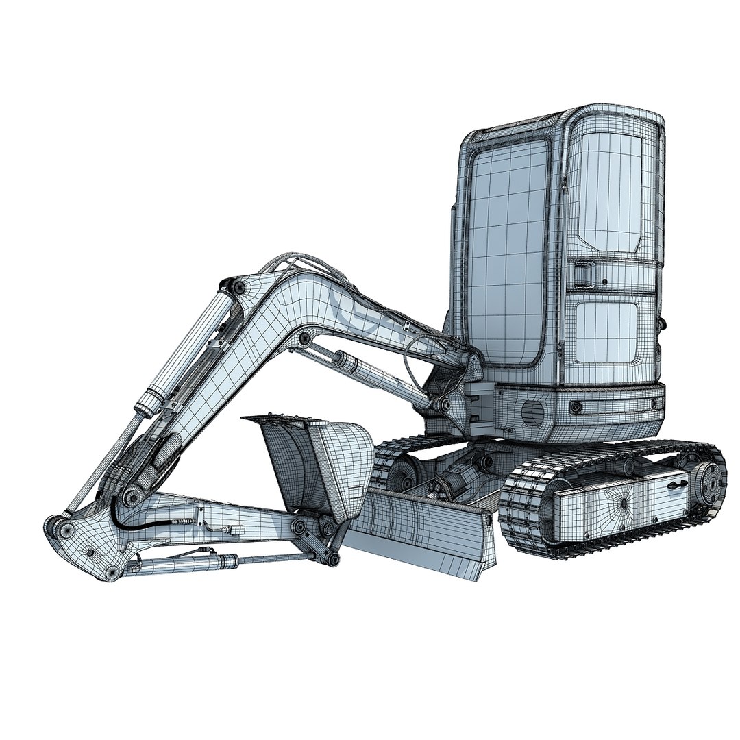 Mini Case Excavator 3d Model