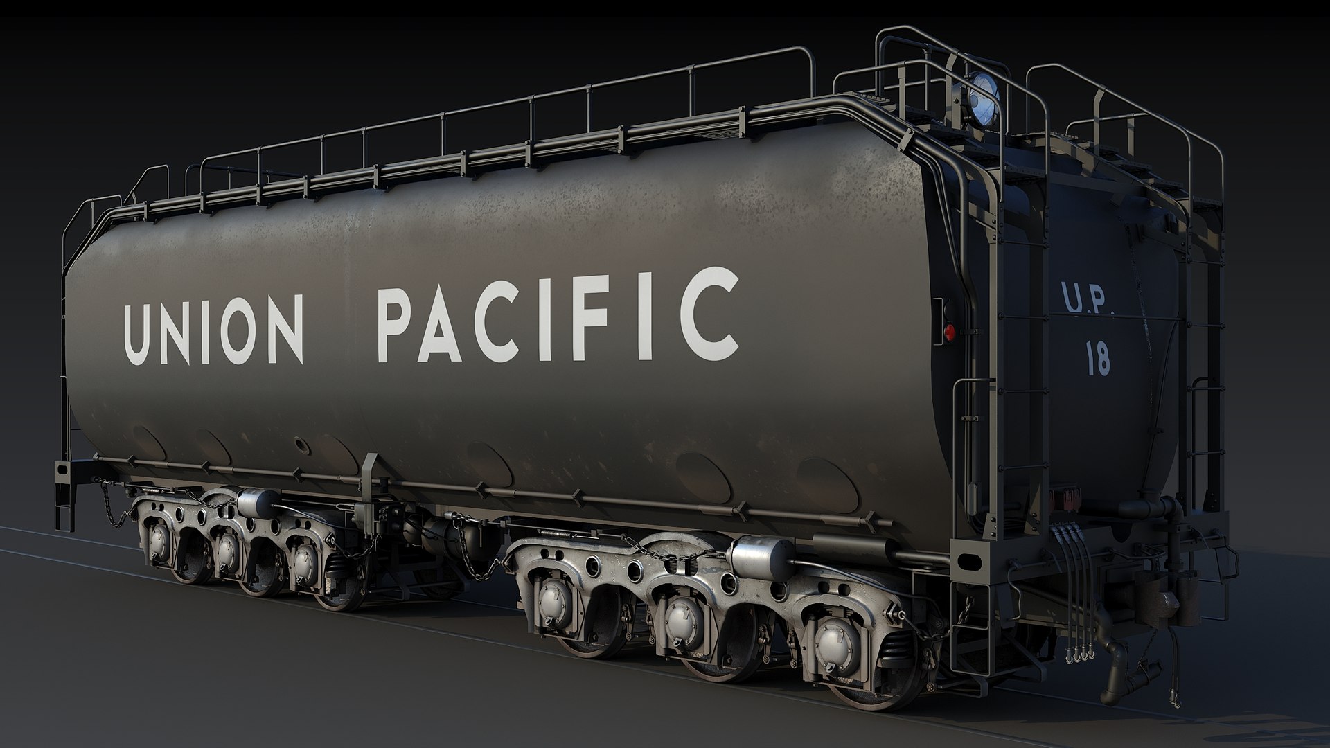 Union Pacific Auxiliary Tender 3D Model - TurboSquid 2221024