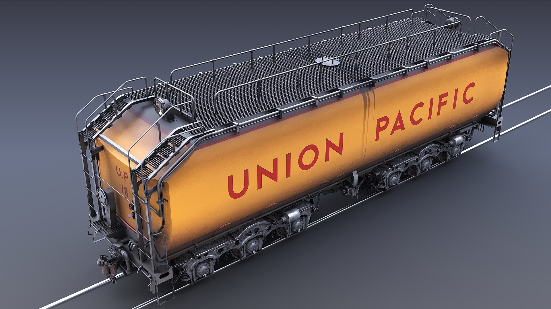 Union Pacific Auxiliary Tender 3D Model - TurboSquid 2221024