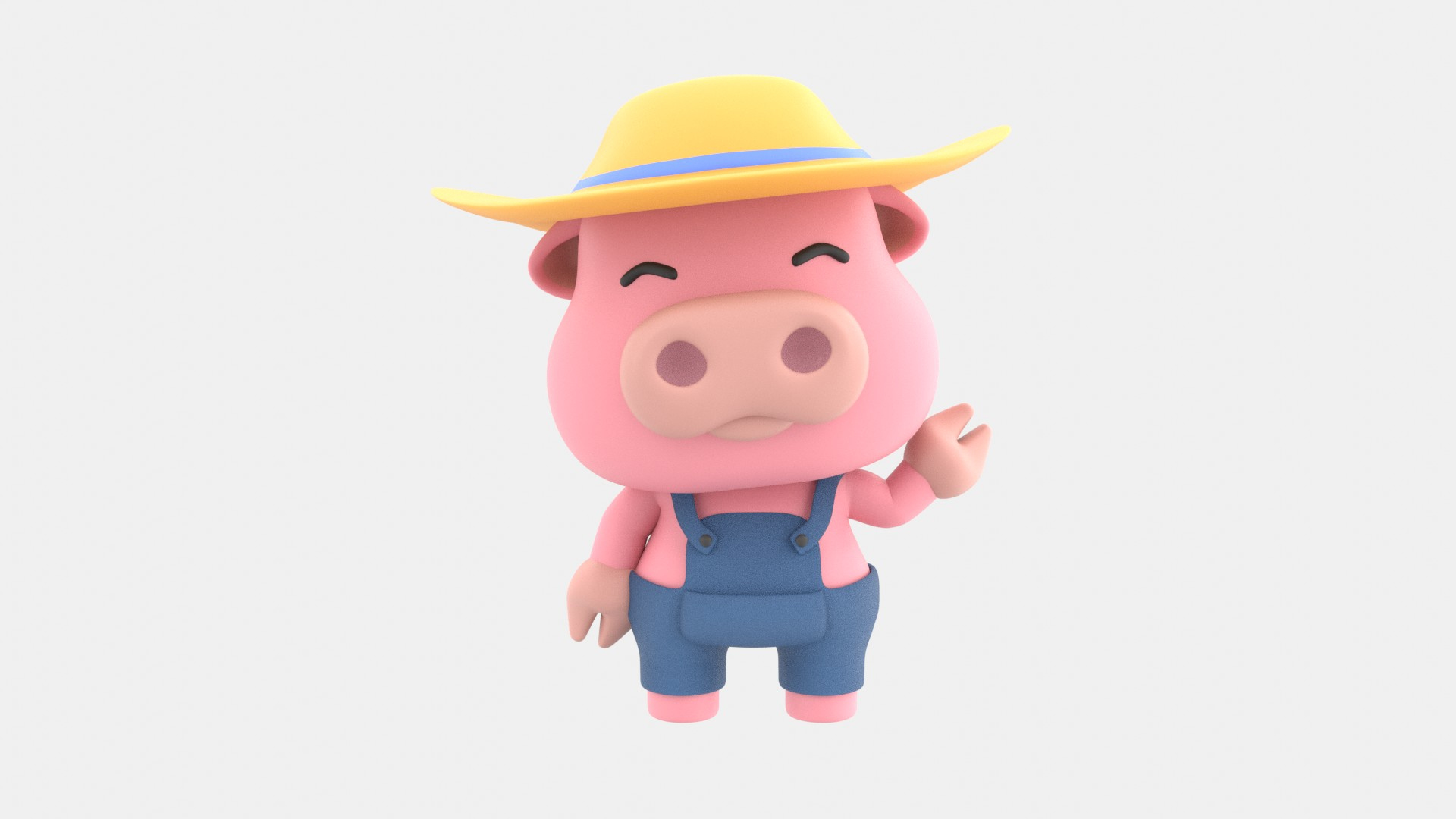 3D Cute Pig 3D Illustration - TurboSquid 2239210