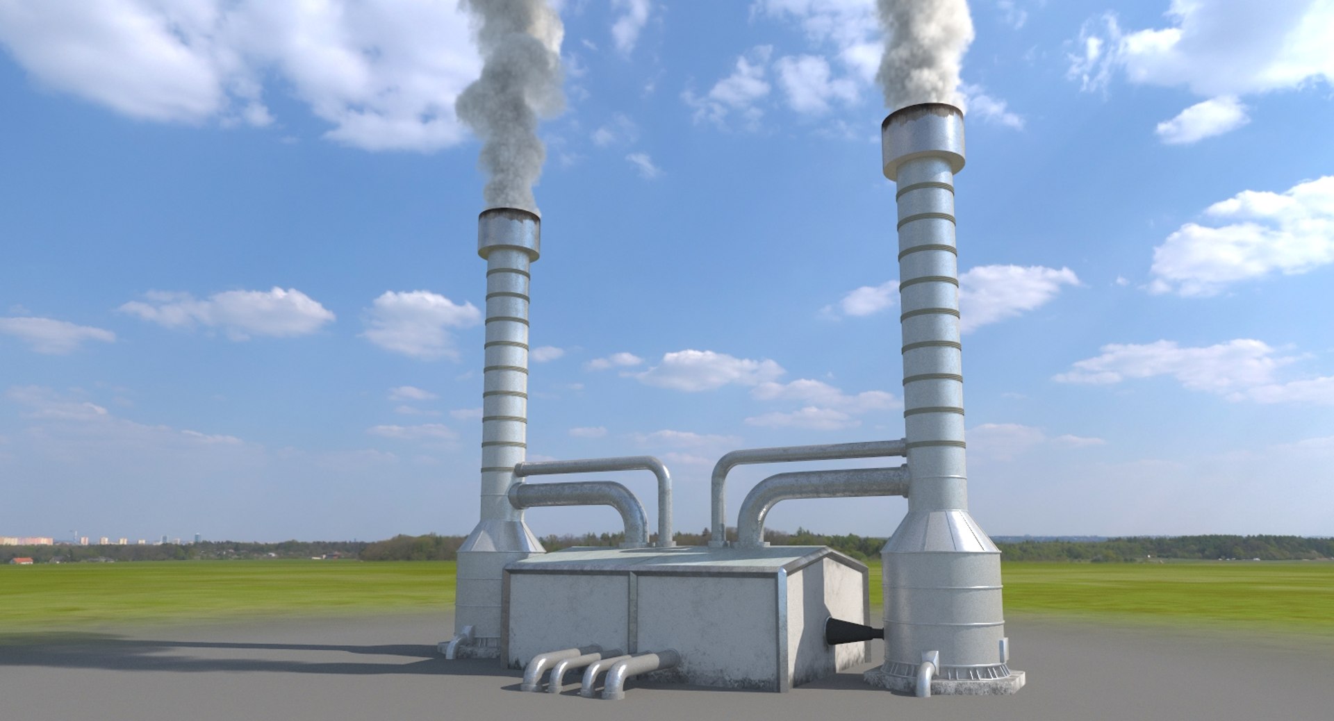 Geothermal Power Plant Cooling Tower 3D Model - TurboSquid 1261705