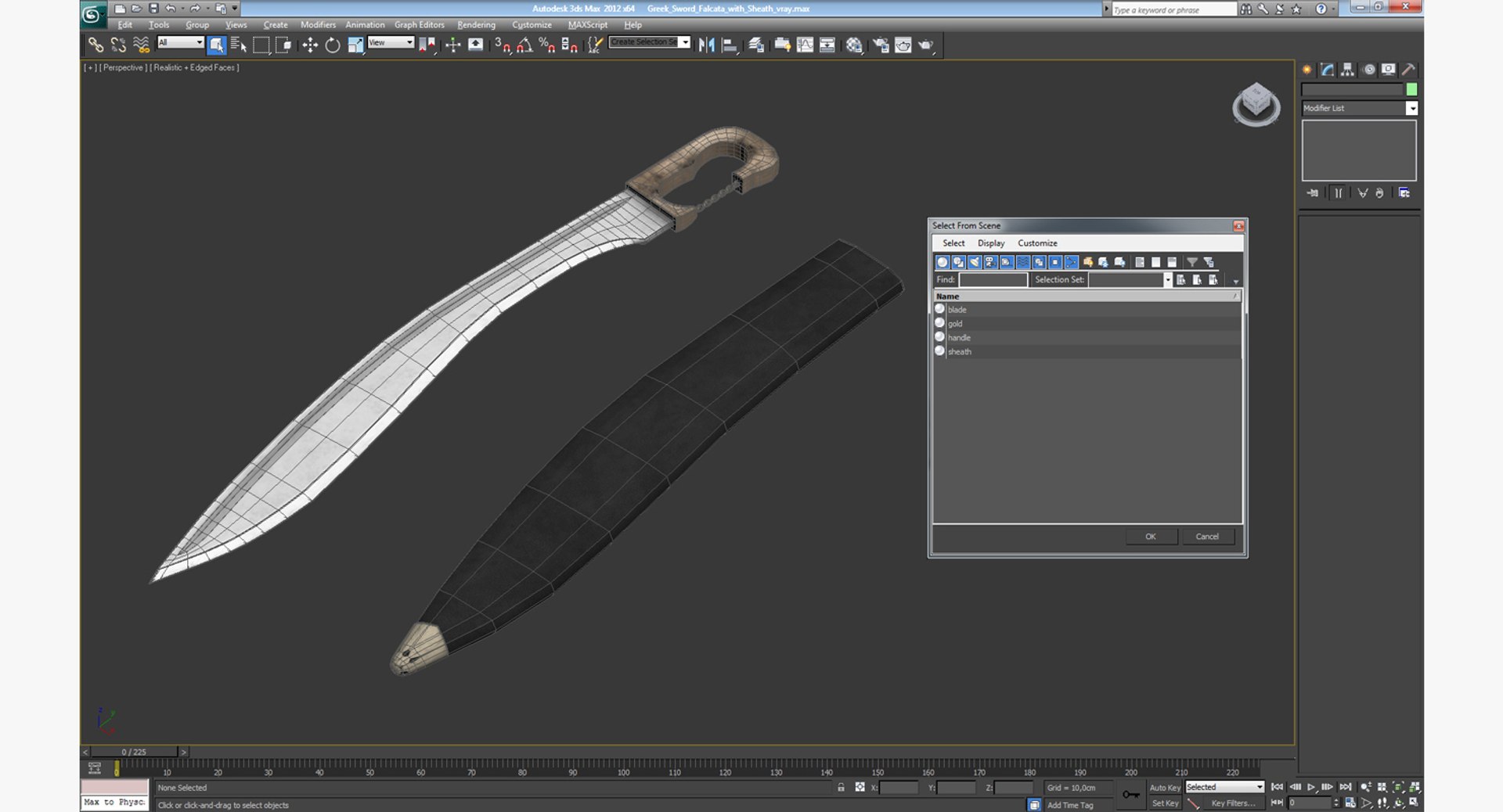 3d Greek Sword Falcata Sheath